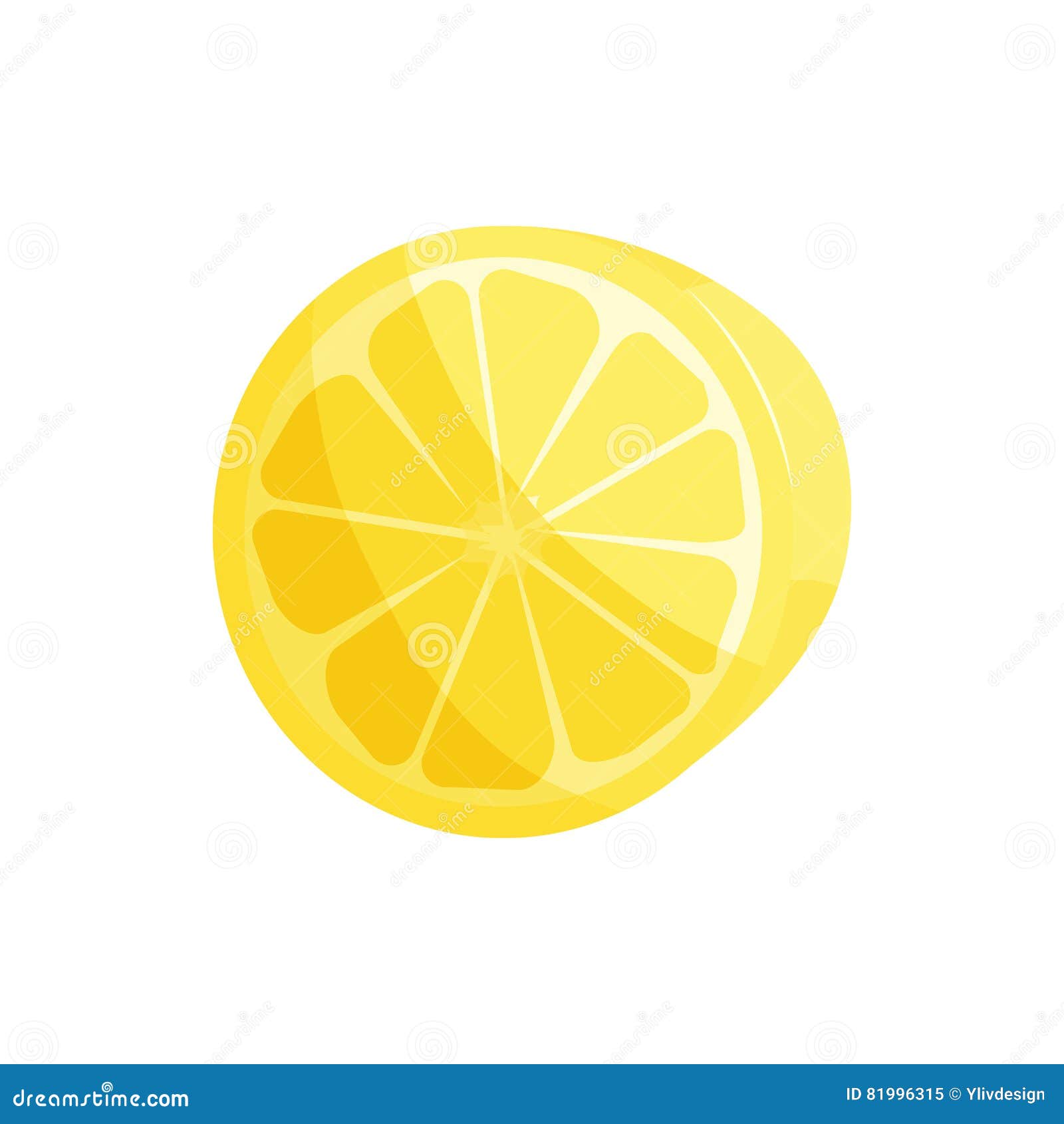 Yellow Lemon Slice Icon, Cartoon Style Stock Vector - Illustration of ...