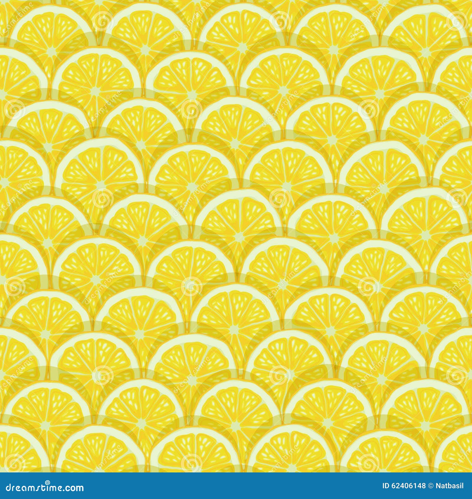 Yellow Lemon Slices Seamless Pattern Stock Vector - Illustration of ...