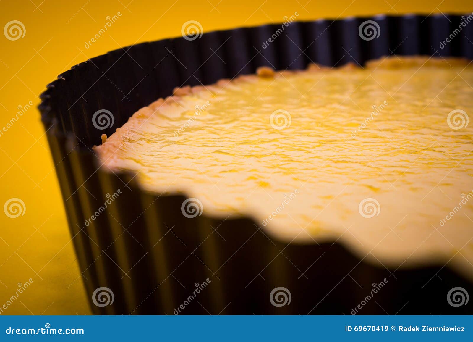 Yellow lemon tart close up stock image. Image of tart - 69670419