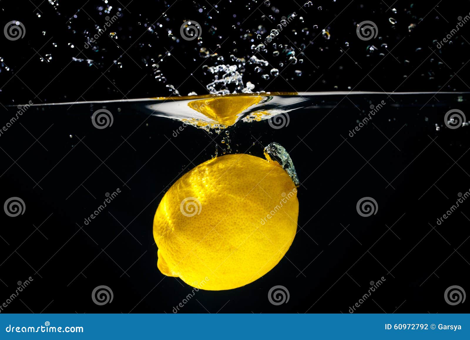 Yellow Lemon in Water Splash Stock Photo - Image of clear, motion: 60972792