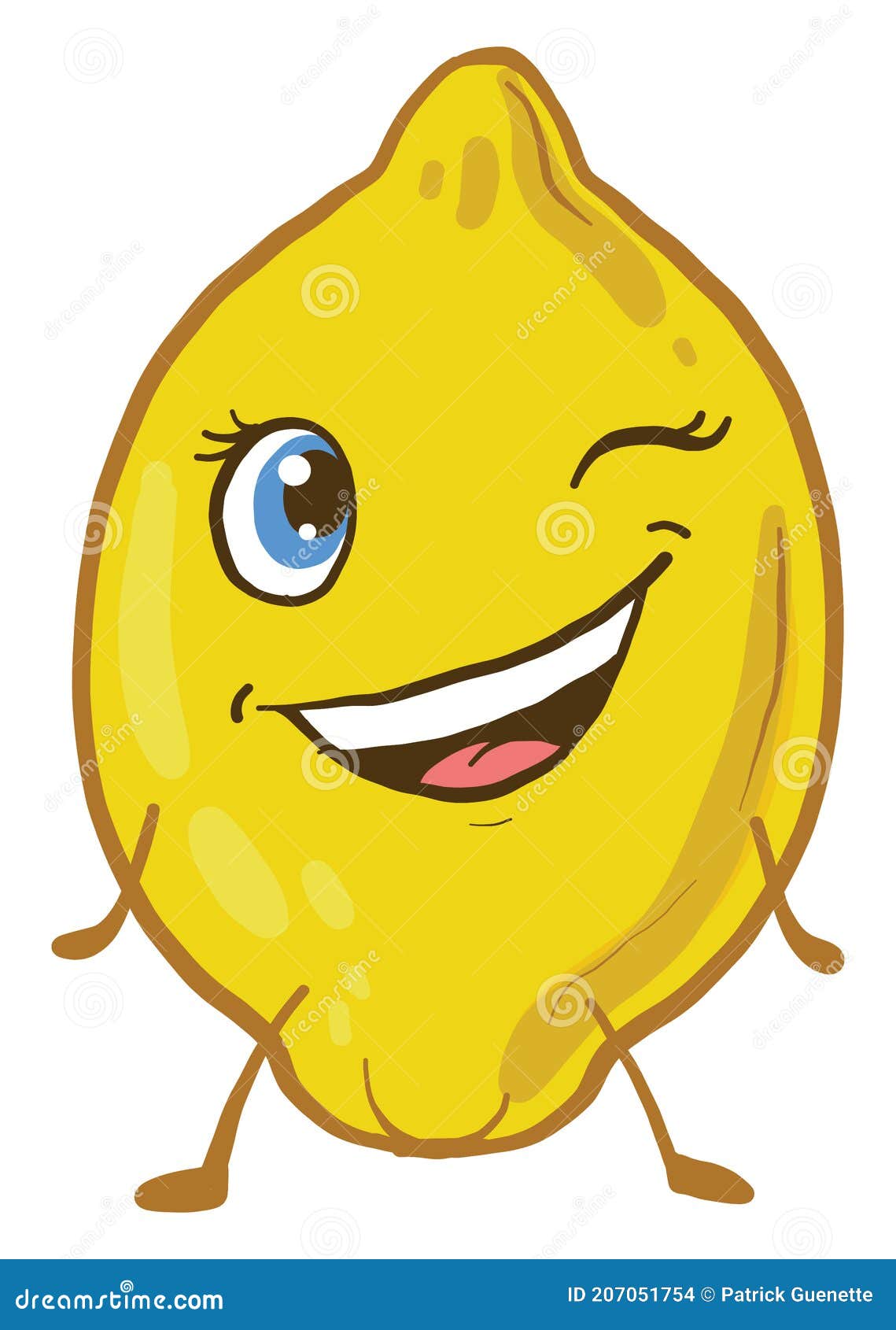Yellow Lemon Winking, Illustration, Vector Stock Vector - Illustration ...