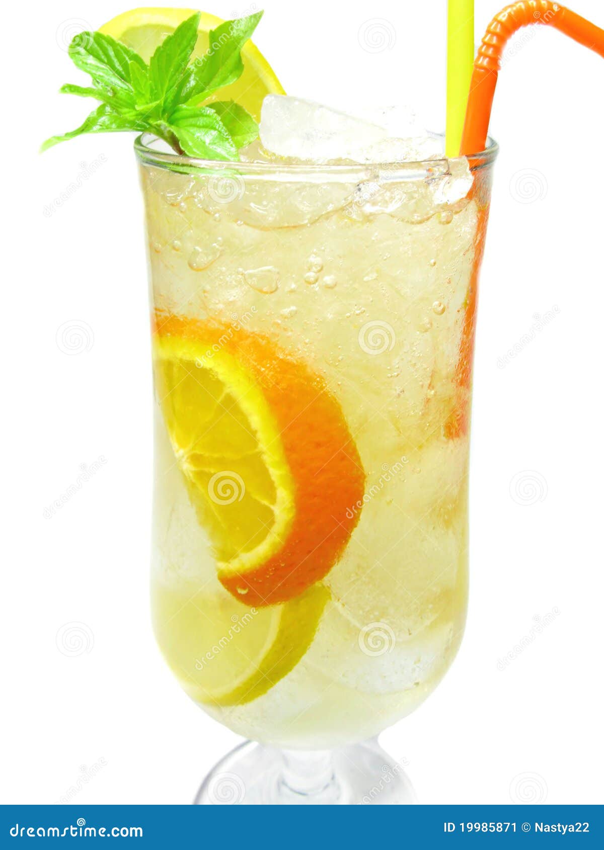 Yellow Lemonade Drink with Lemon and Orange Fruit Stock Image - Image ...