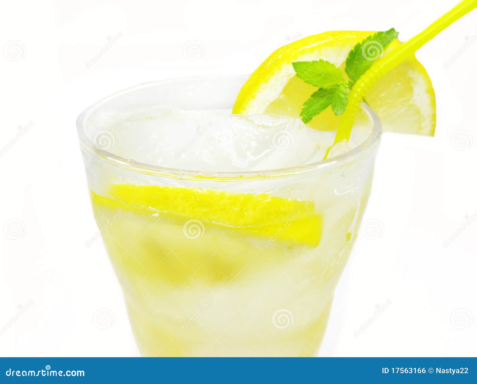 Yellow Lemonade with Ice and Lemon Stock Photo - Image of nourishing ...