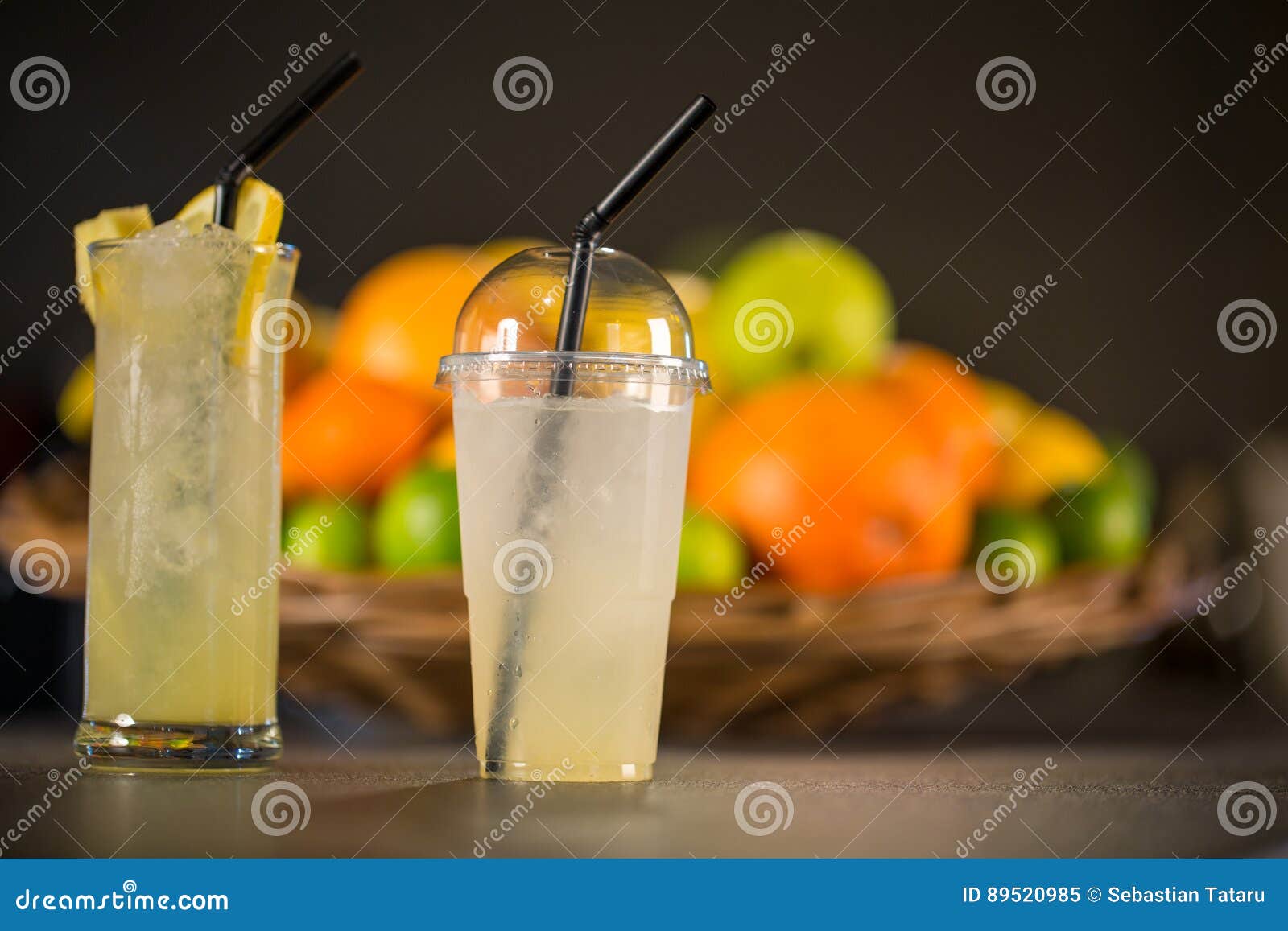 Yellow Lemonade, Made of Fresh Fruits Stock Image - Image of juicy ...