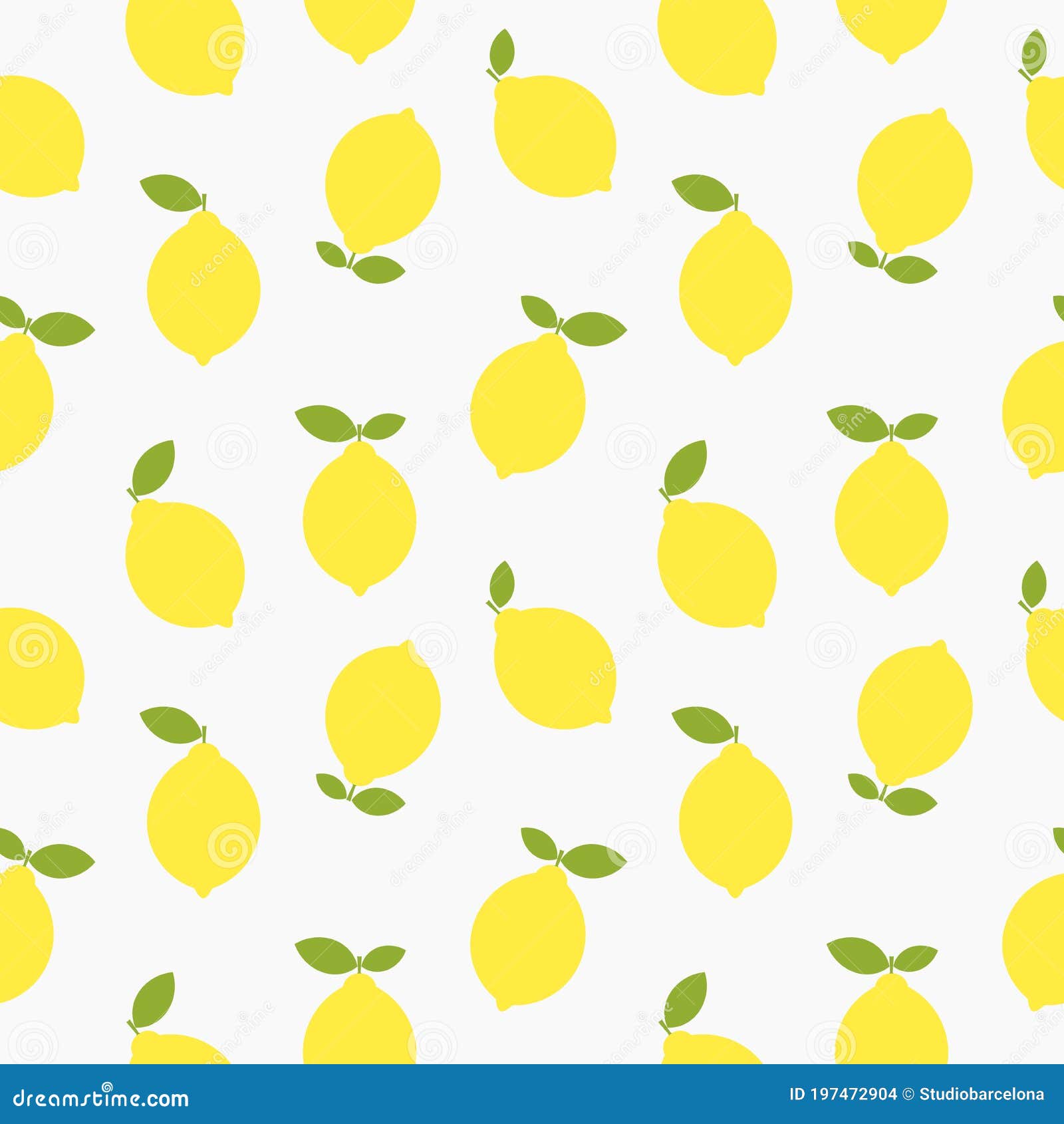 Yellow Lemons Seamless Flat Summer Pattern Stock Vector - Illustration of fresh, flat: 197472904