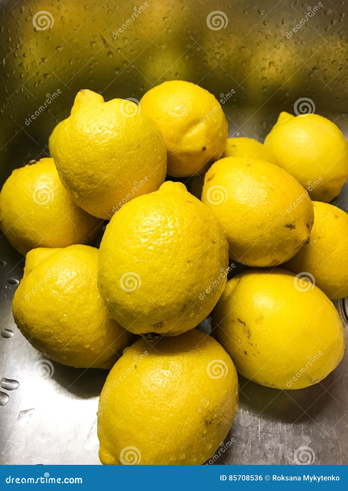 Yellow lemons in winter stock photo. Image of culinary - 85708536