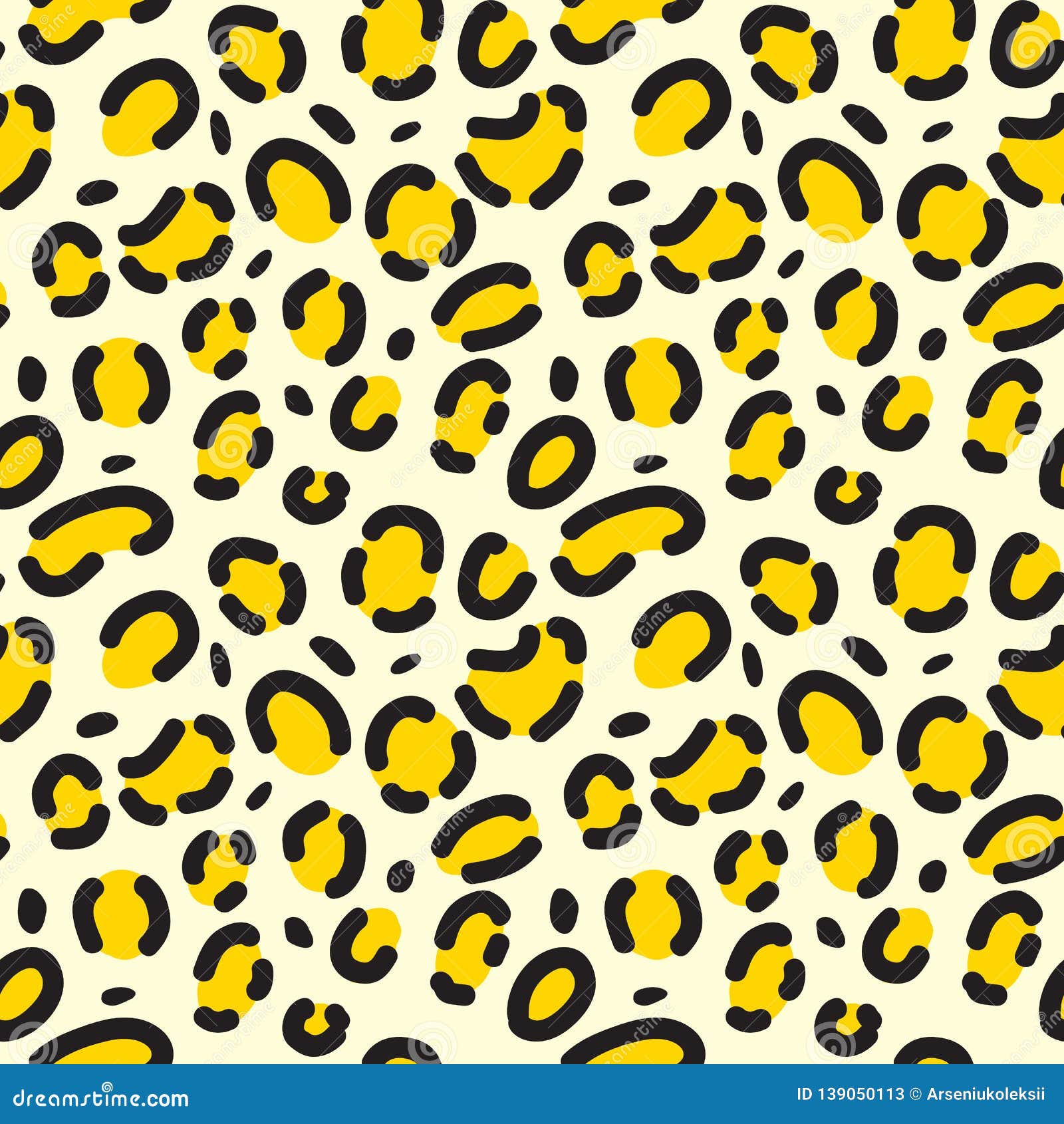Yellow Leopard Print. Seamless Animal Fur Texture Stock Vector ...