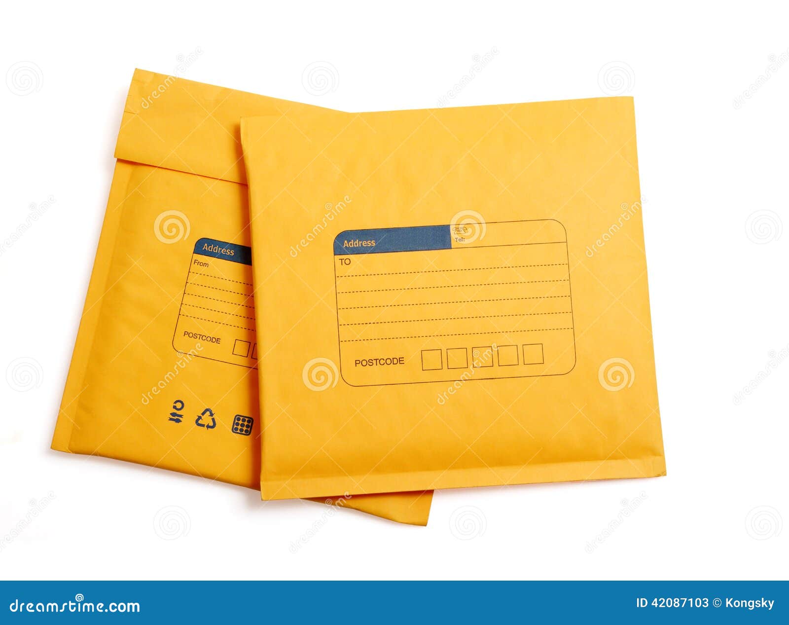 Yellow Letter Envelope Isolated with Clipping Path. Stock Image - Image ...