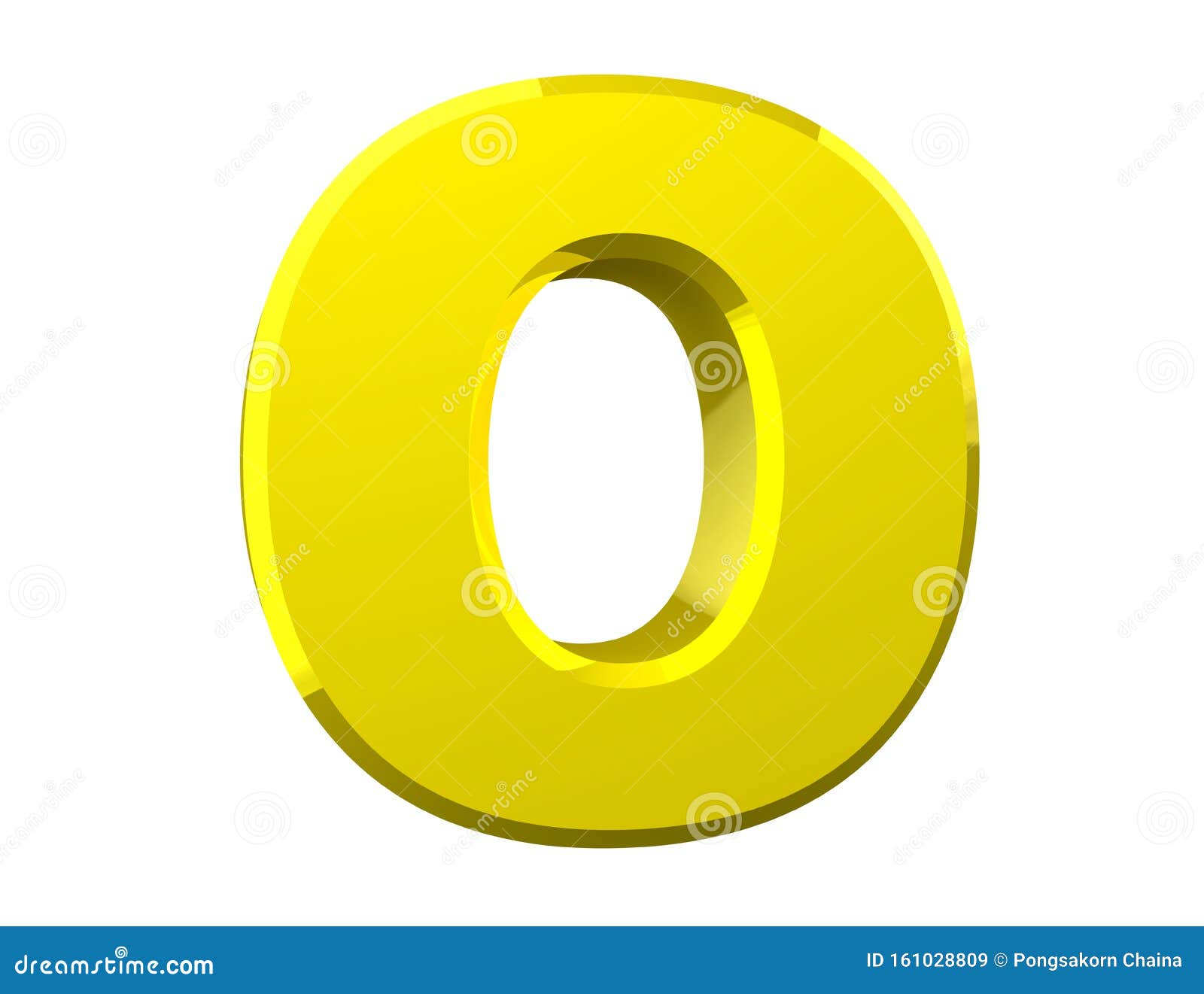 The Yellow Letter O on White Background 3d Rendering Stock Illustration ...