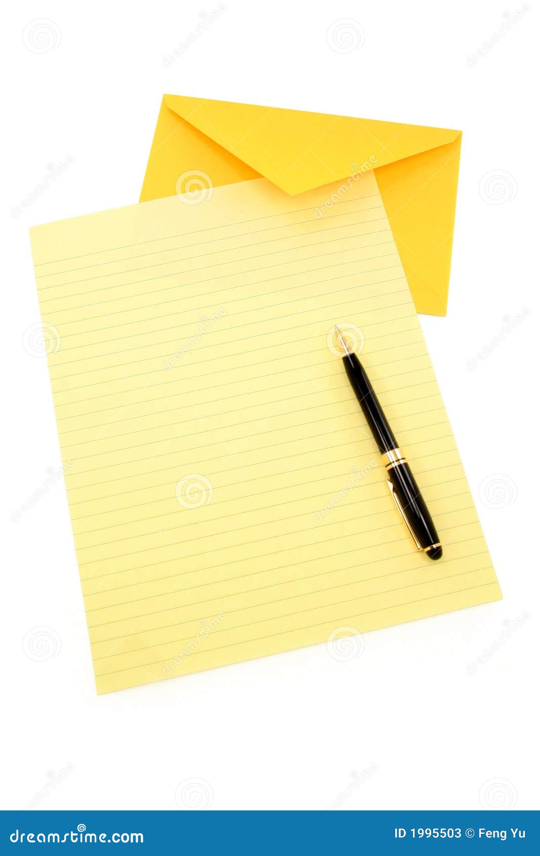 Yellow Letter Paper and Yellow Envelope Stock Image - Image of ...