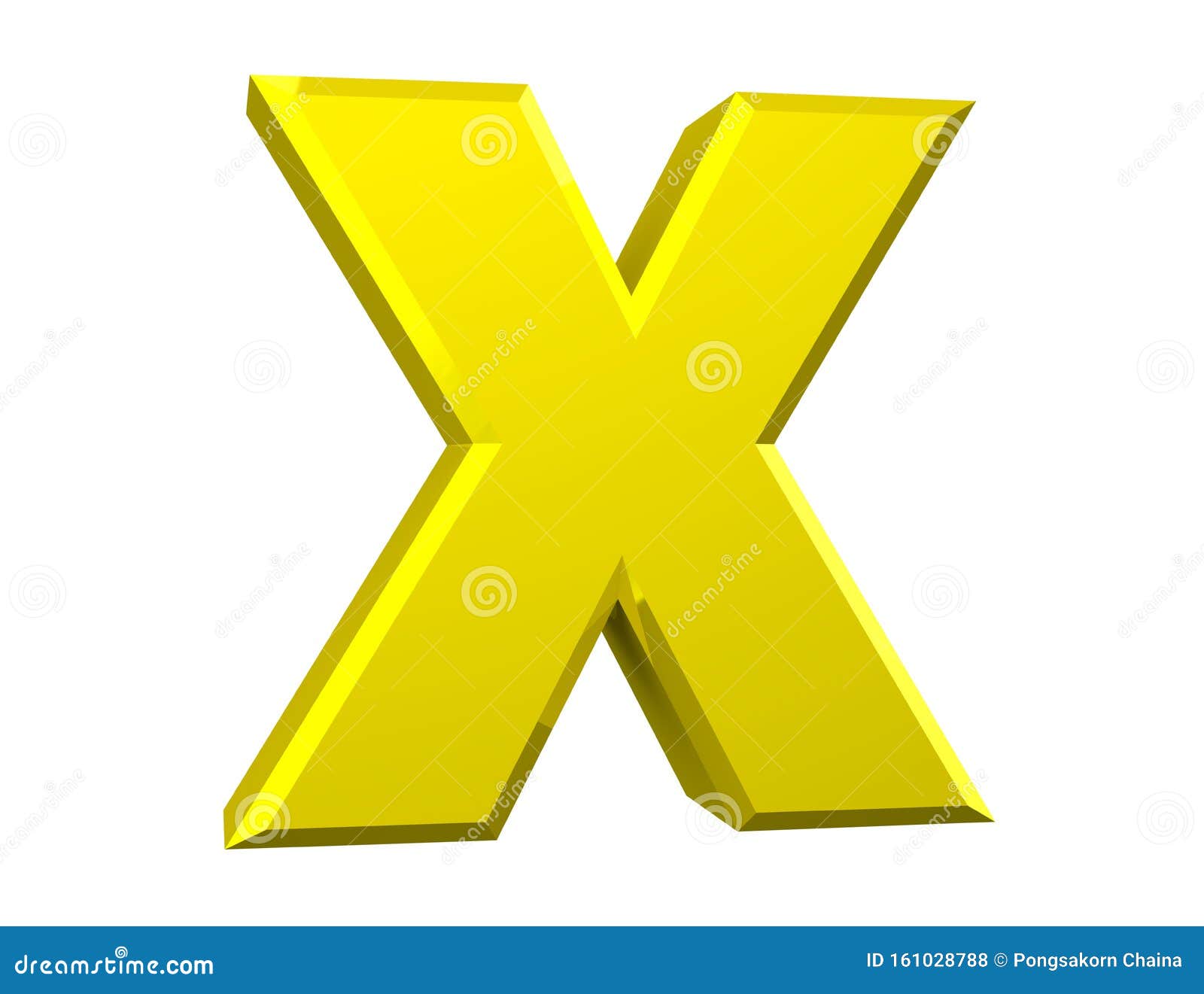 The Yellow Letter X on White Background 3d Rendering Stock Illustration ...
