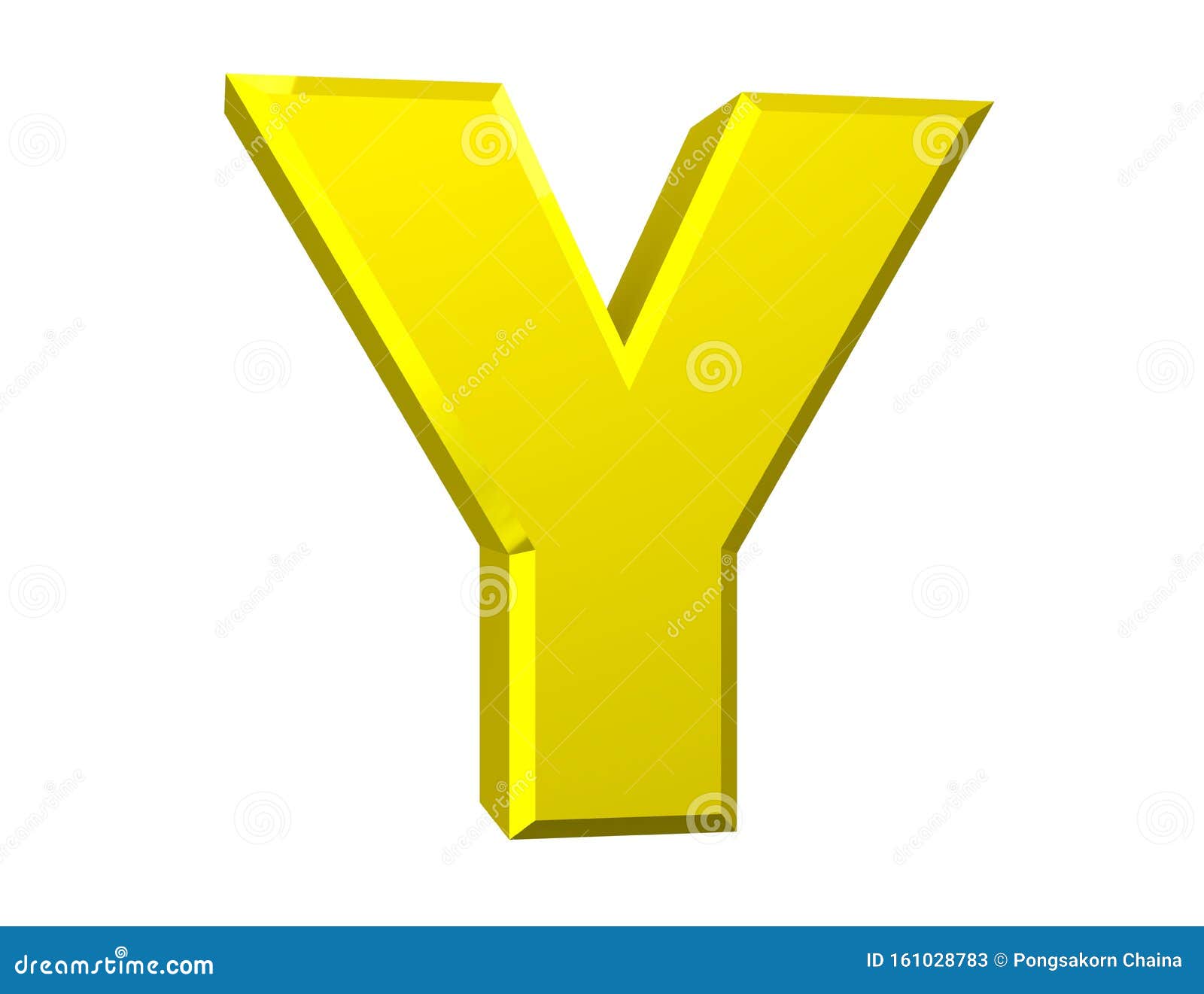 The Yellow Letter Y on White Background 3d Rendering Stock Illustration ...