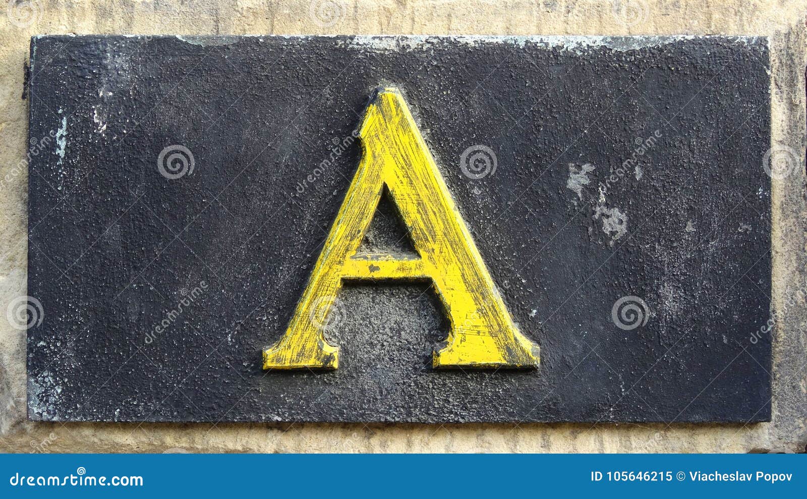 Yellow letter a stock image. Image of city, copy, street - 105646215