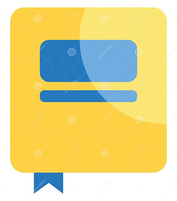 Yellow library book, icon stock vector. Illustration of element - 258926591
