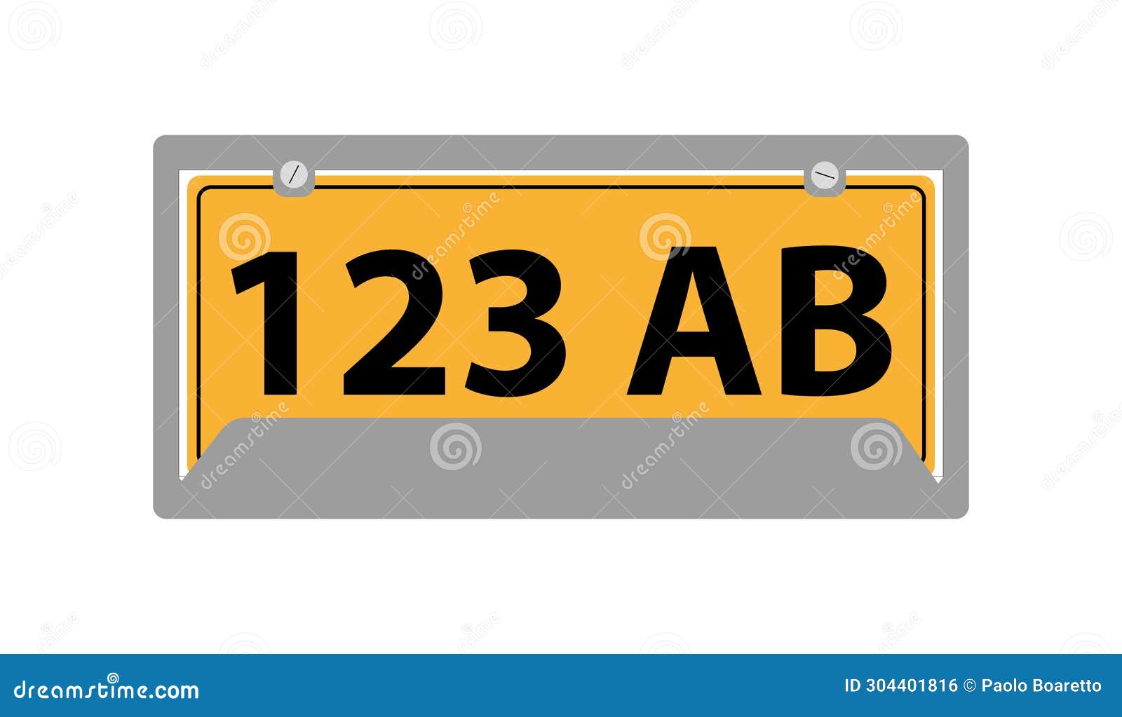 Yellow License Plate, Vector Illustration Stock Illustration ...