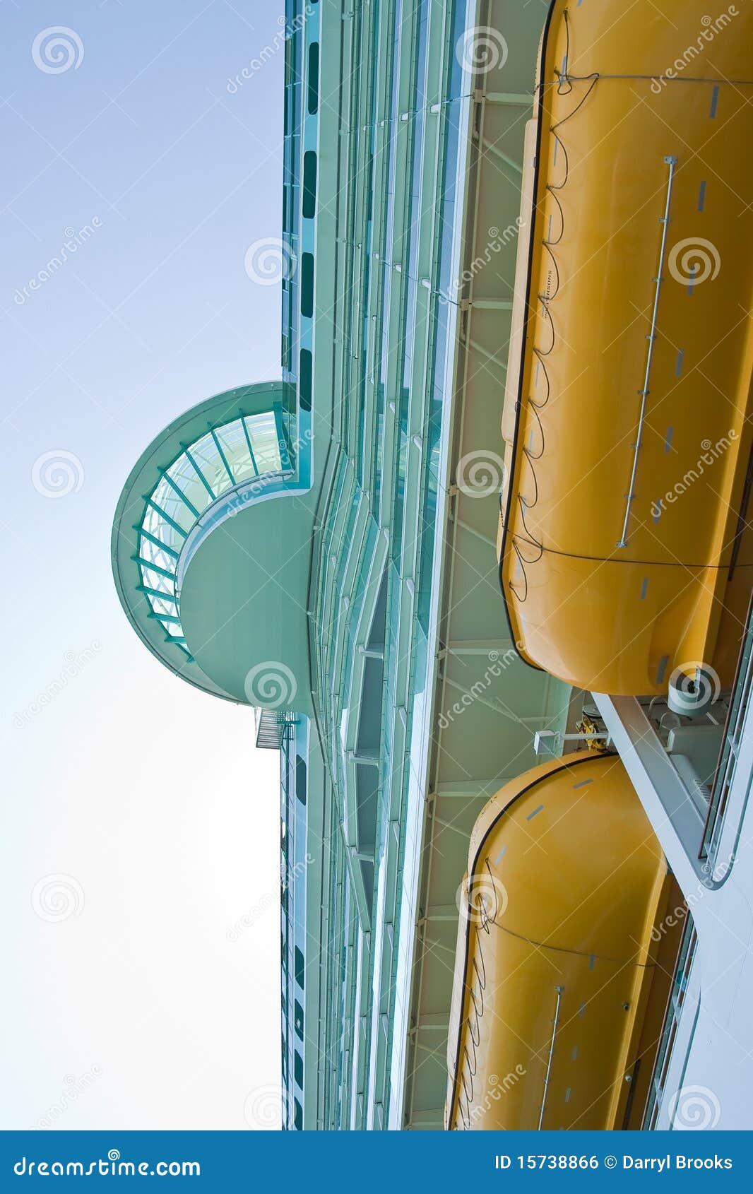 Yellow Lifeboats Hanging on Ships Side Stock Photo - Image of boat ...