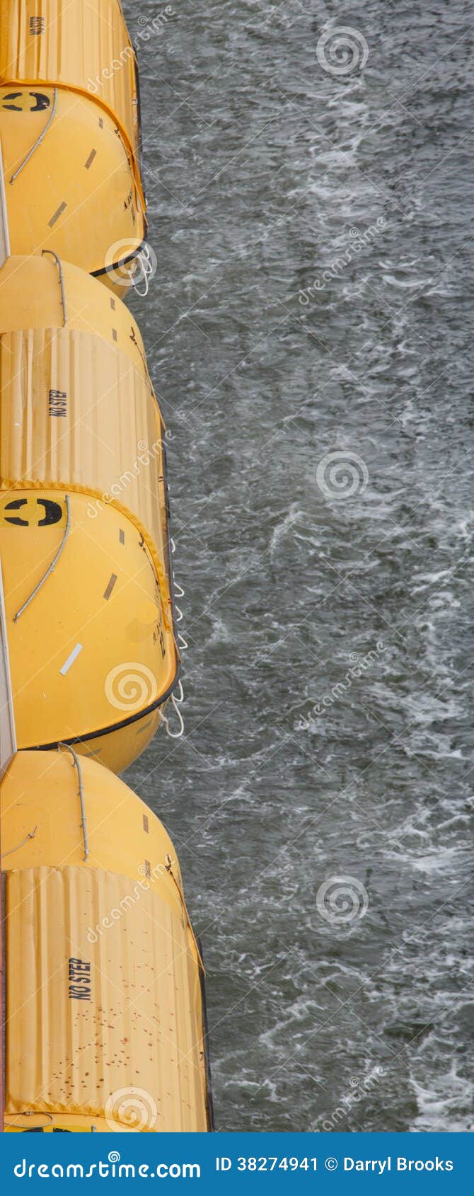 Yellow Lifeboats Over Ocean Stock Image - Image of raft, outdoor: 38274941