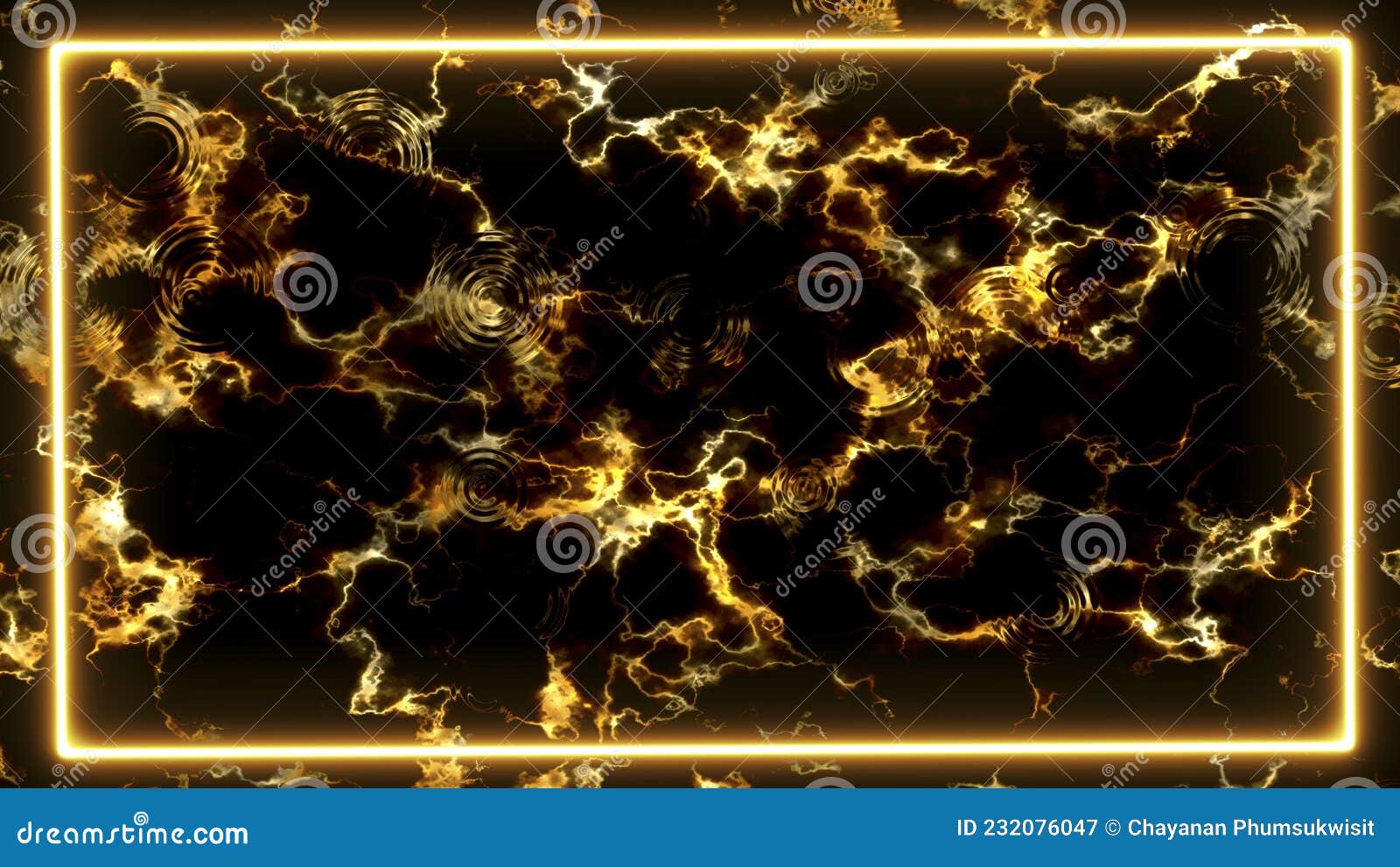 Yellow Light Border and Rain Drop and Wave Effect on Floor Stock Image ...