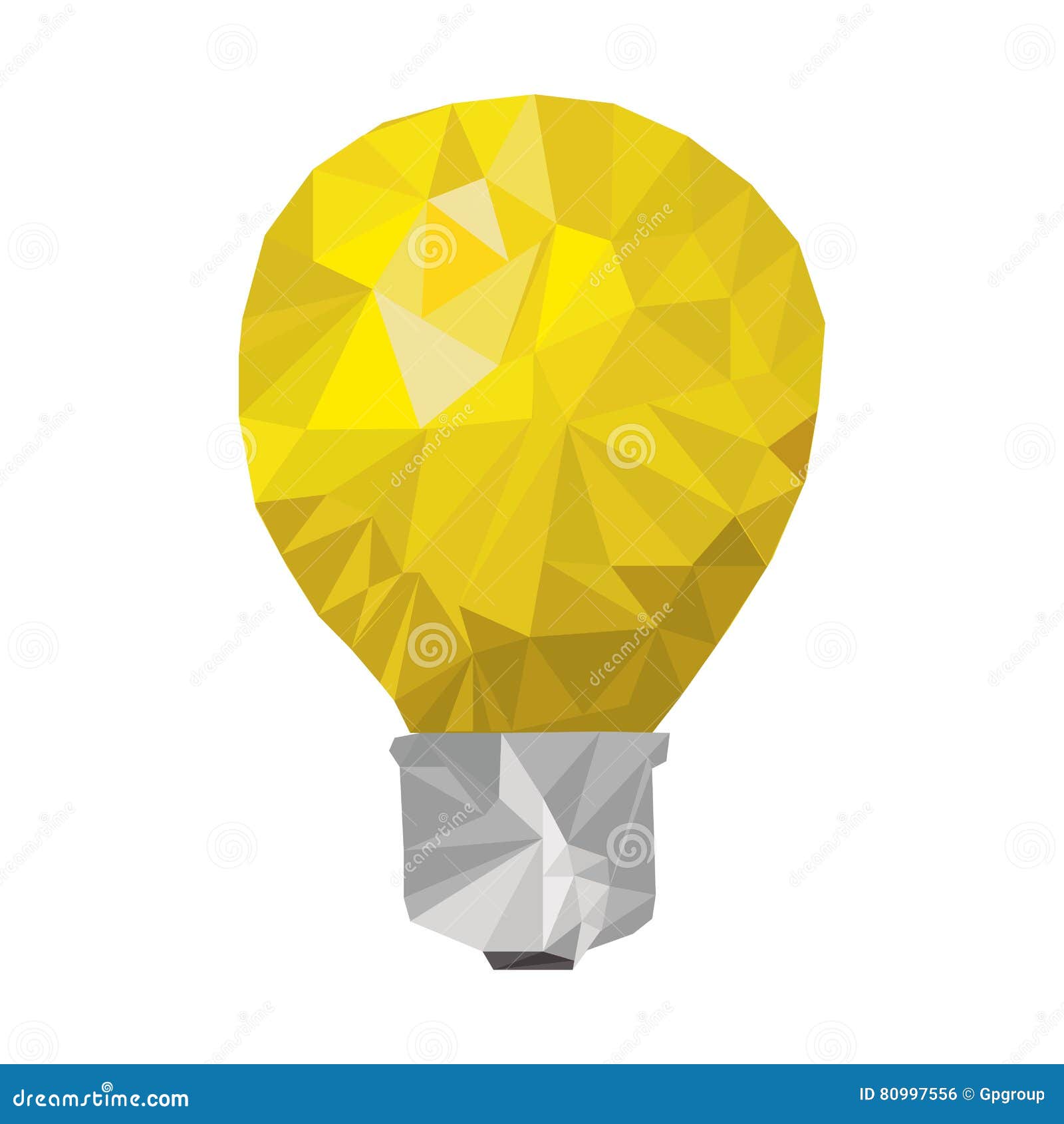 Yellow Light Bulb Abstract Geometric Stock Vector - Illustration of ...