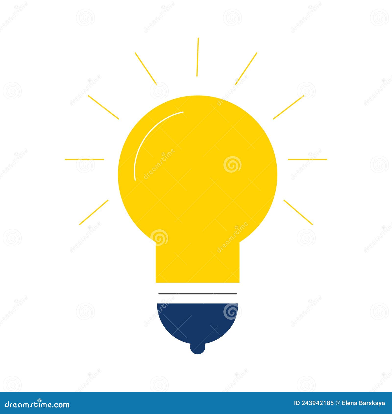 Yellow Light Bulb As an Icon on a White Background Stock Vector ...