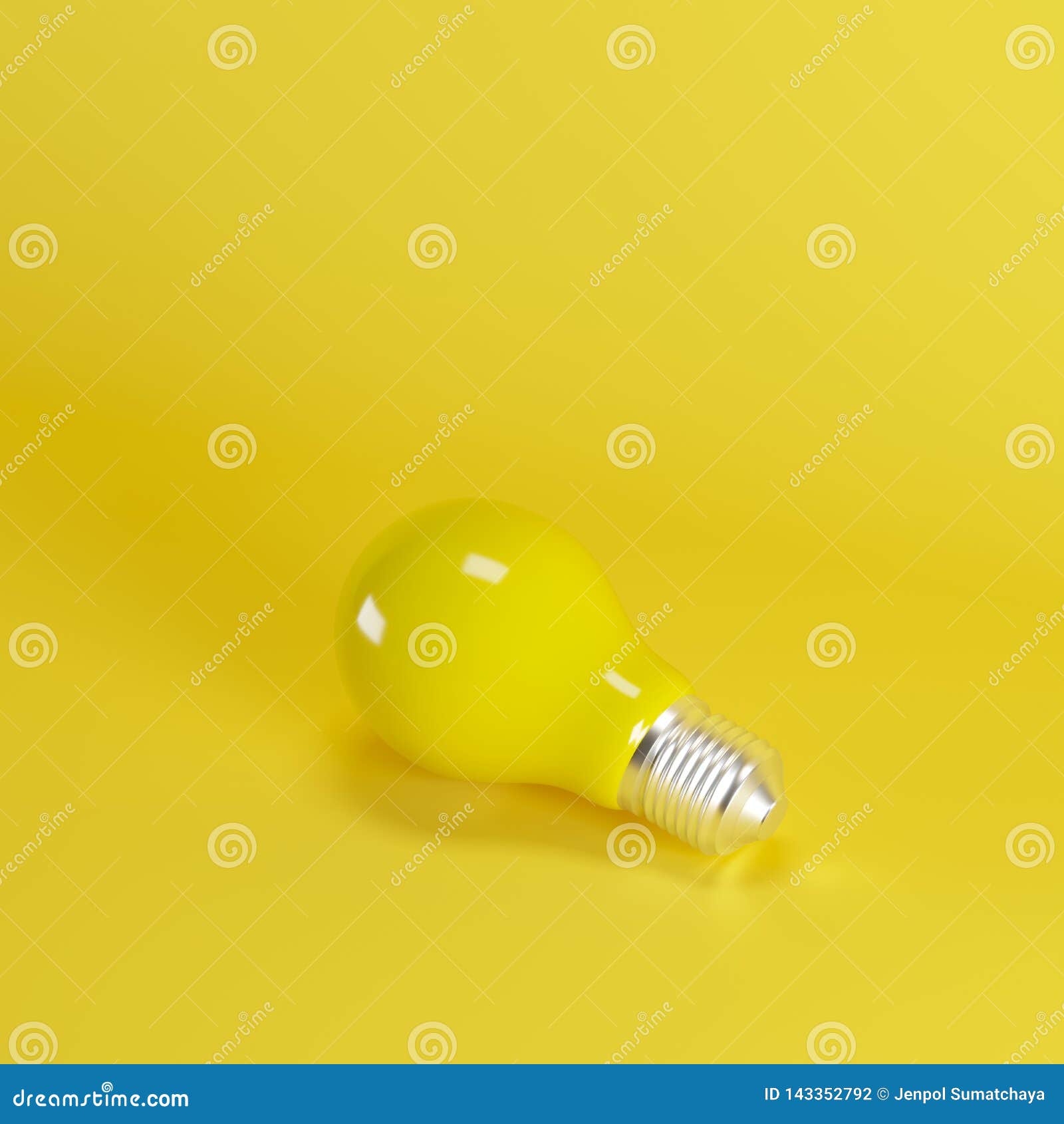 Yellow Light Bulb on Yellow Background. Stock Illustration ...