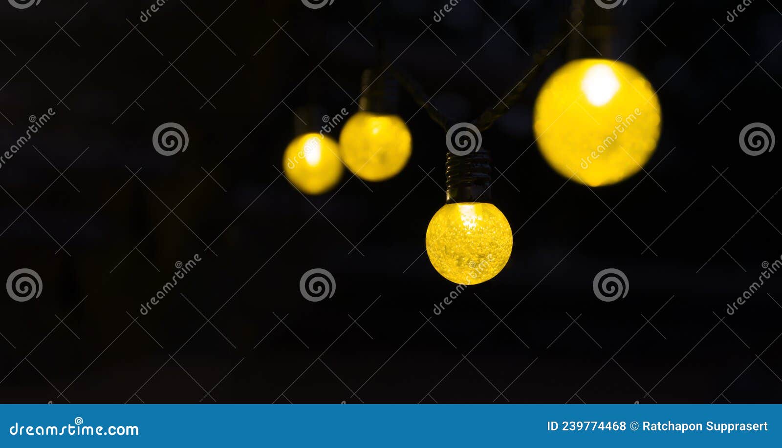 Yellow Light Bulb with Black Background with Copy Space Stock Photo ...