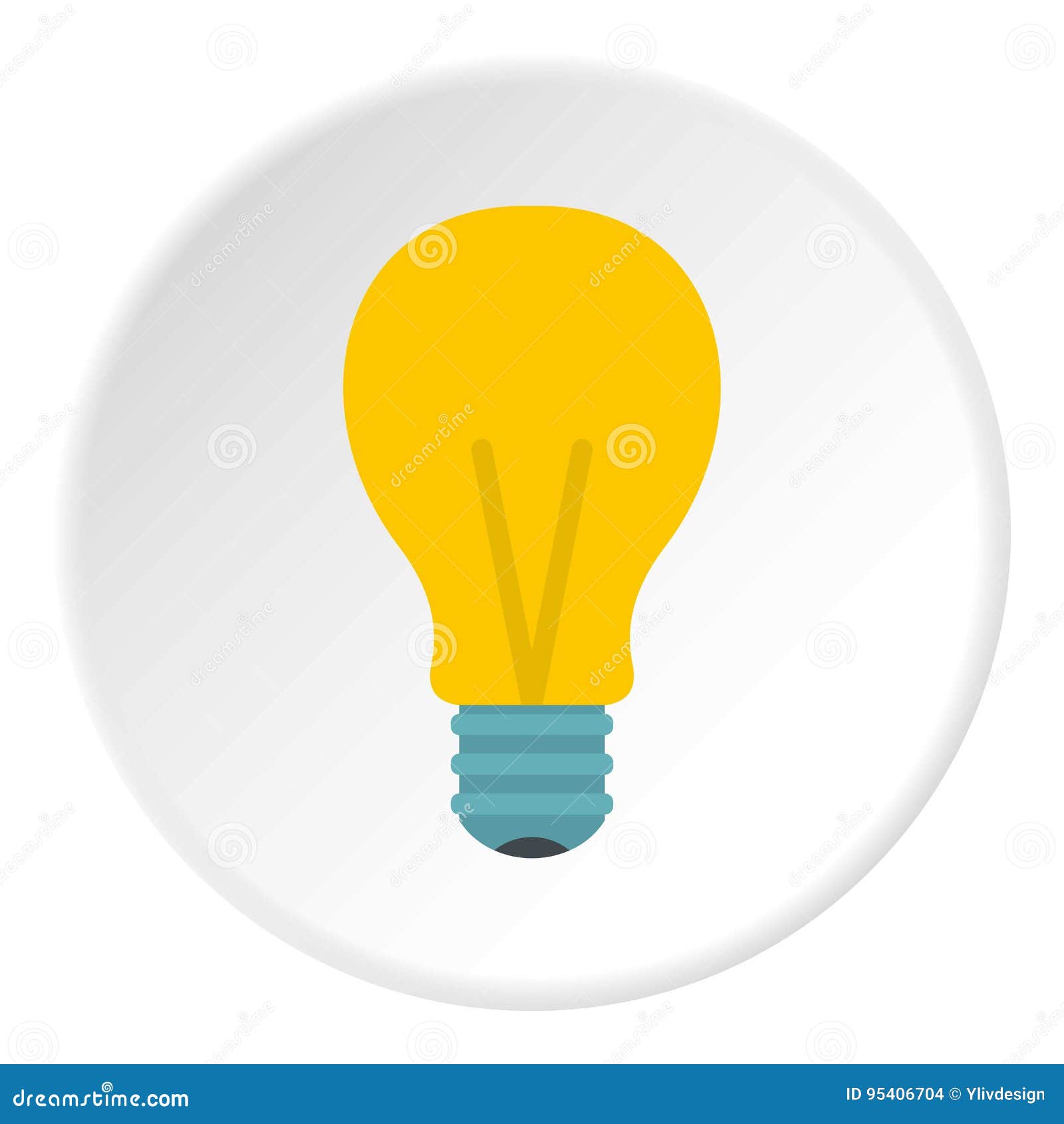 Yellow Light Bulb Icon Circle Stock Vector - Illustration of ...
