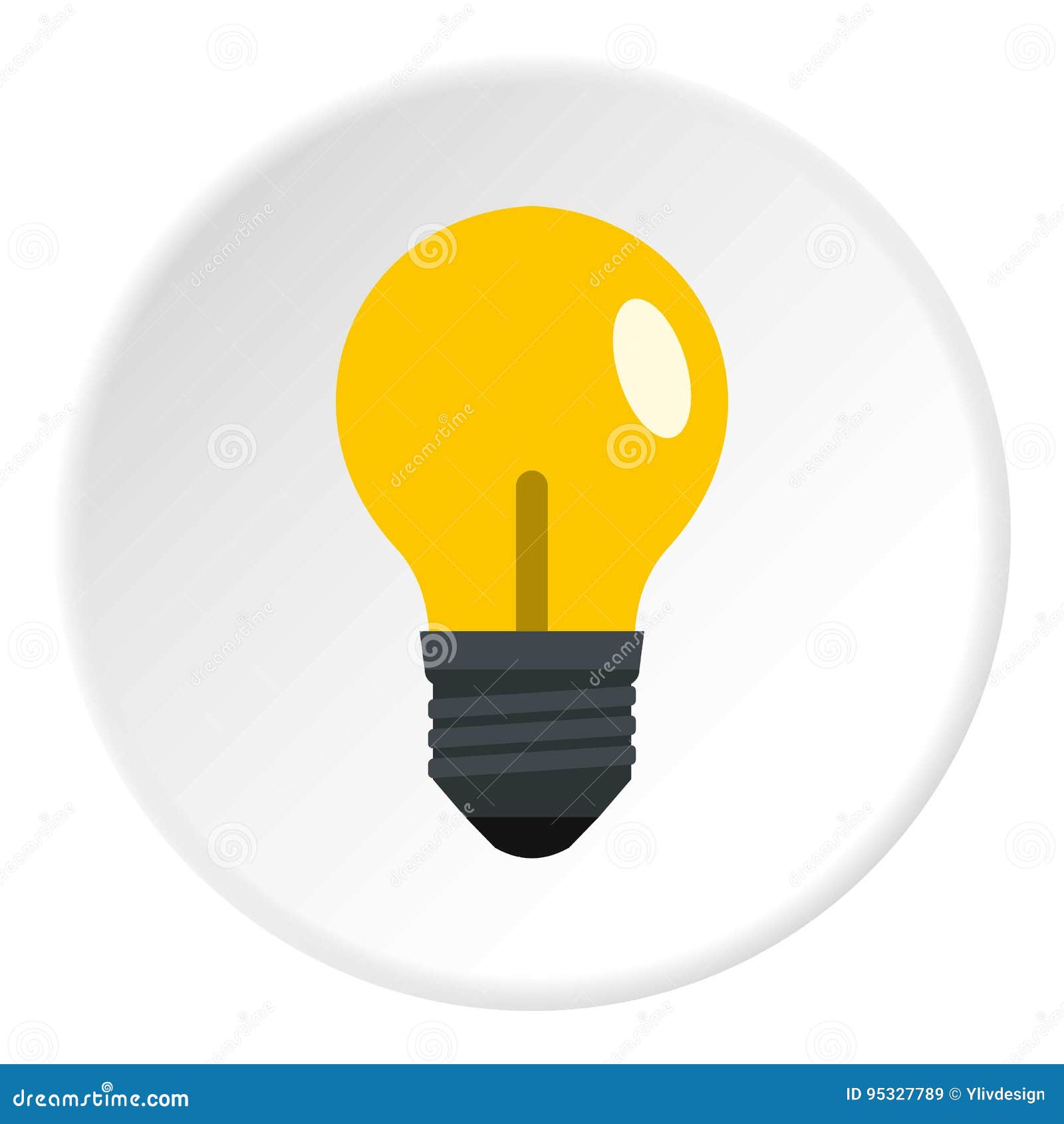 Yellow Light Bulb Icon Circle Stock Vector - Illustration of creativity ...