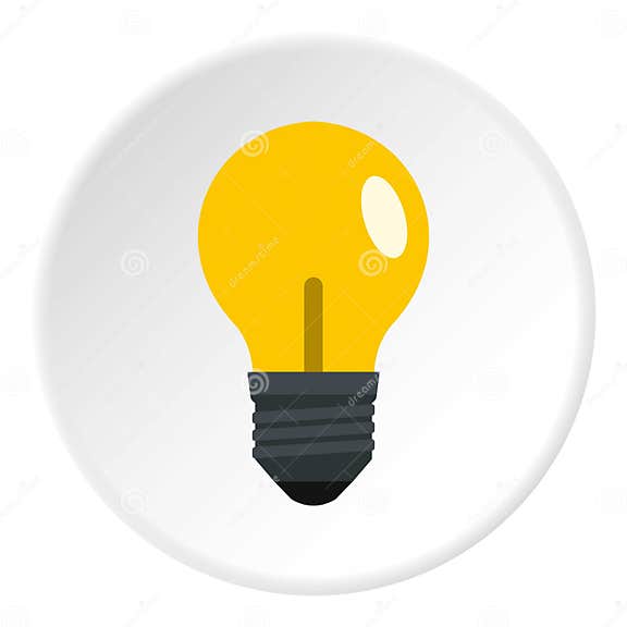 Yellow Light Bulb Icon Circle Stock Vector - Illustration of creativity ...