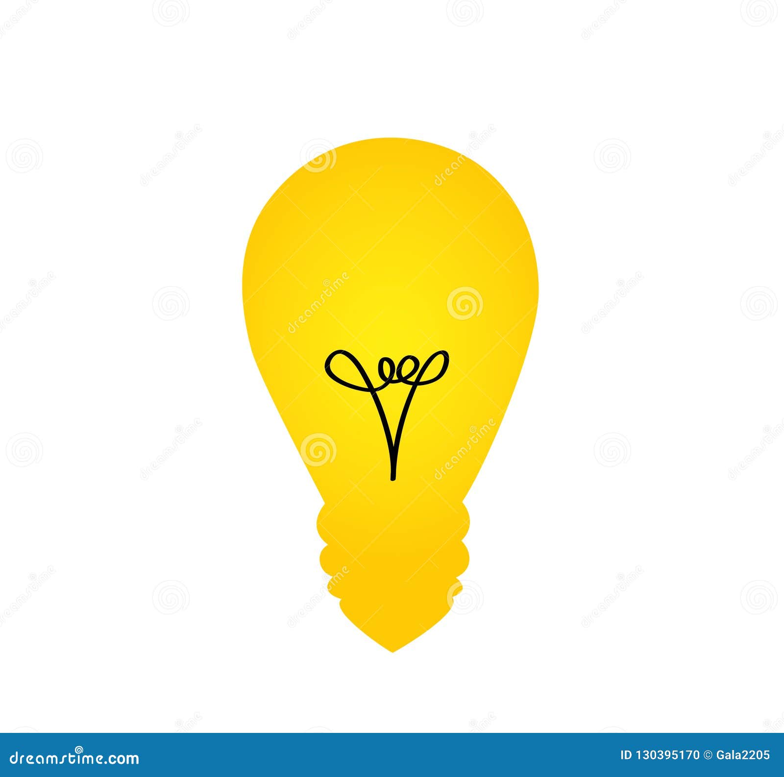 Yellow Light Bulb Icon with Concept of Idea. Vector Isolated on Stock ...