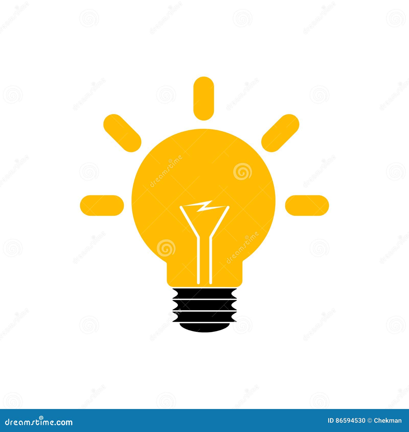 Yellow Light Bulb Icon. Vector Illustration. Stock Illustration ...