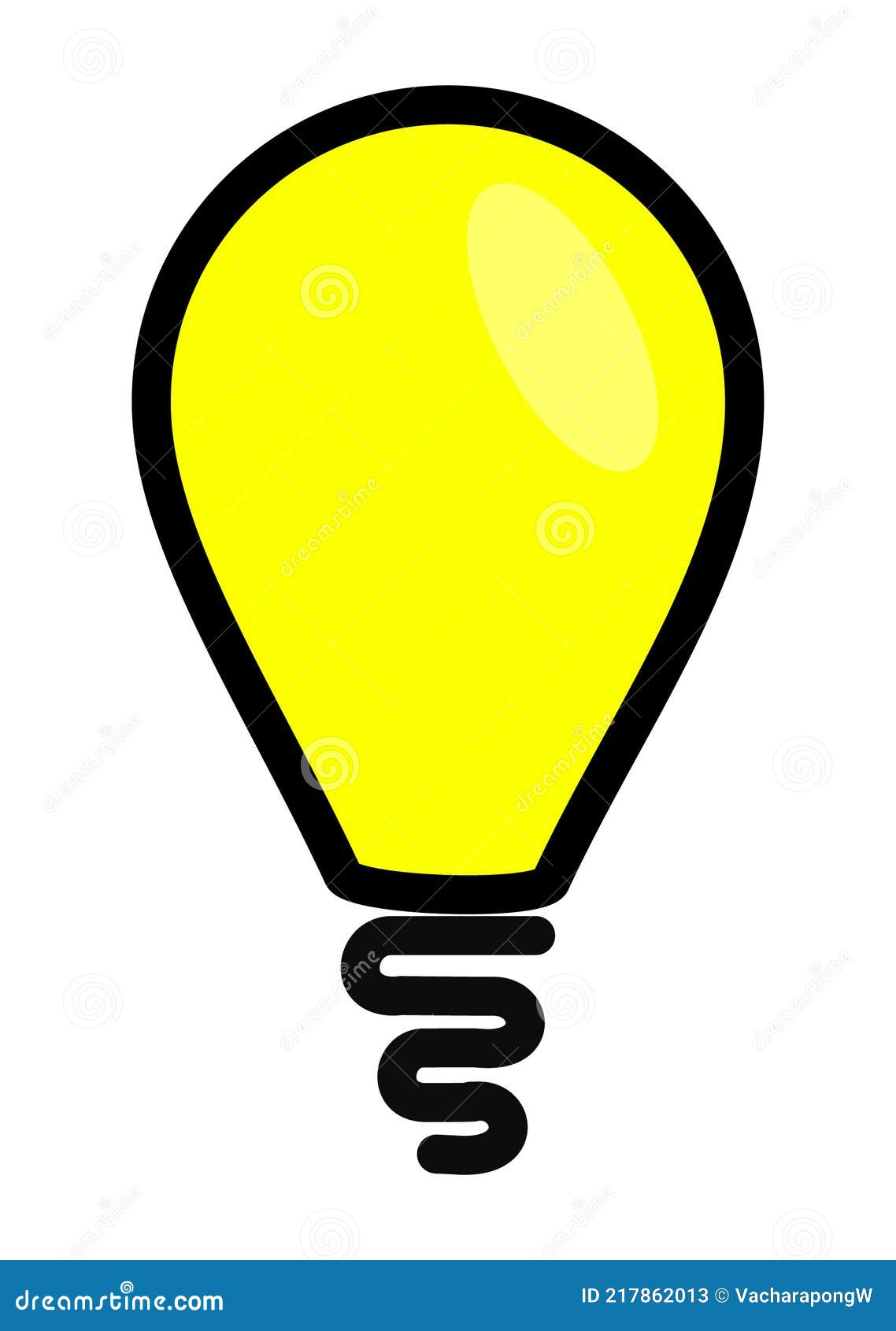 Yellow light bulb icon stock vector. Illustration of icon - 217862013