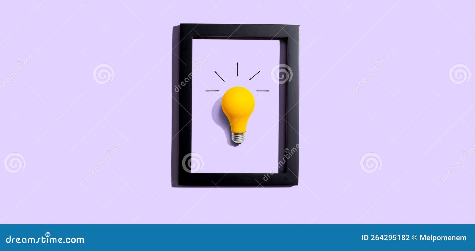 Yellow Light Bulb Inside a Frame - Inspiration, Creativity Themes Stock ...