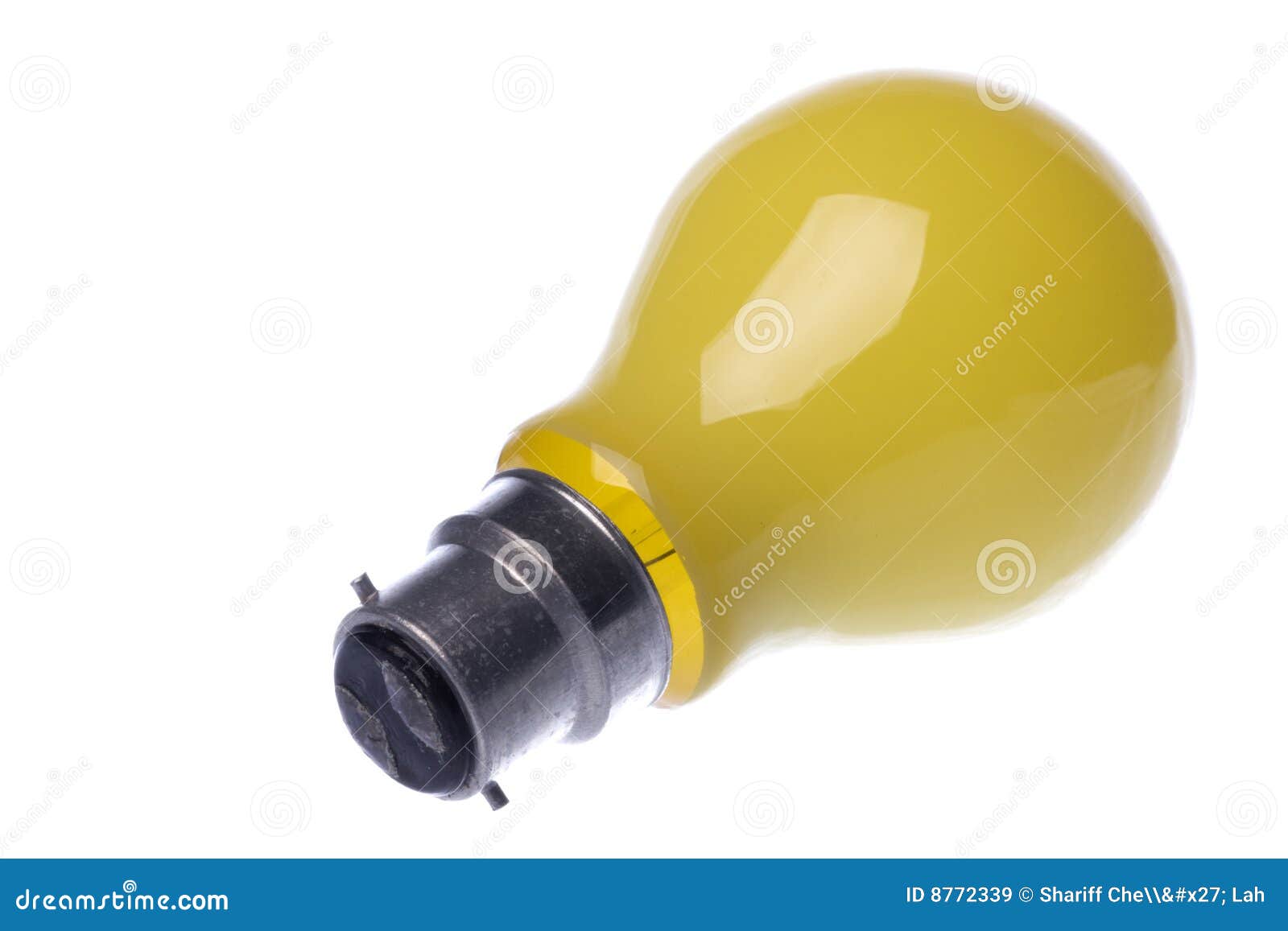 Yellow Light Bulb Isolated stock image. Image of lightbulb - 8772339