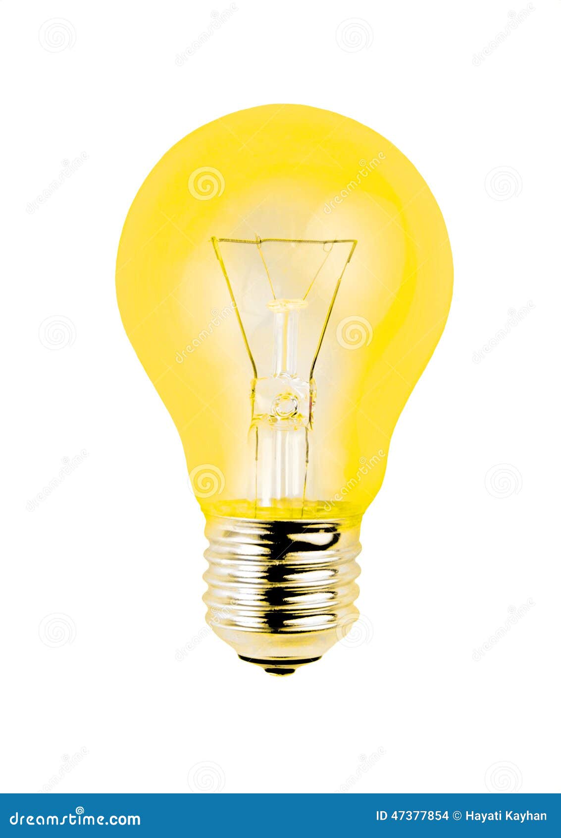 Yellow Light Bulb Isolated on White Background Stock Photo - Image of ...