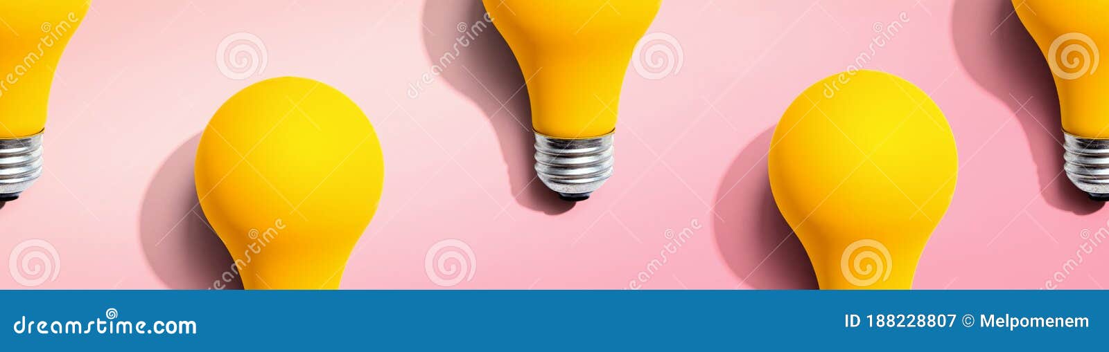Yellow Light Bulb Pattern with Shadow Stock Illustration - Illustration ...