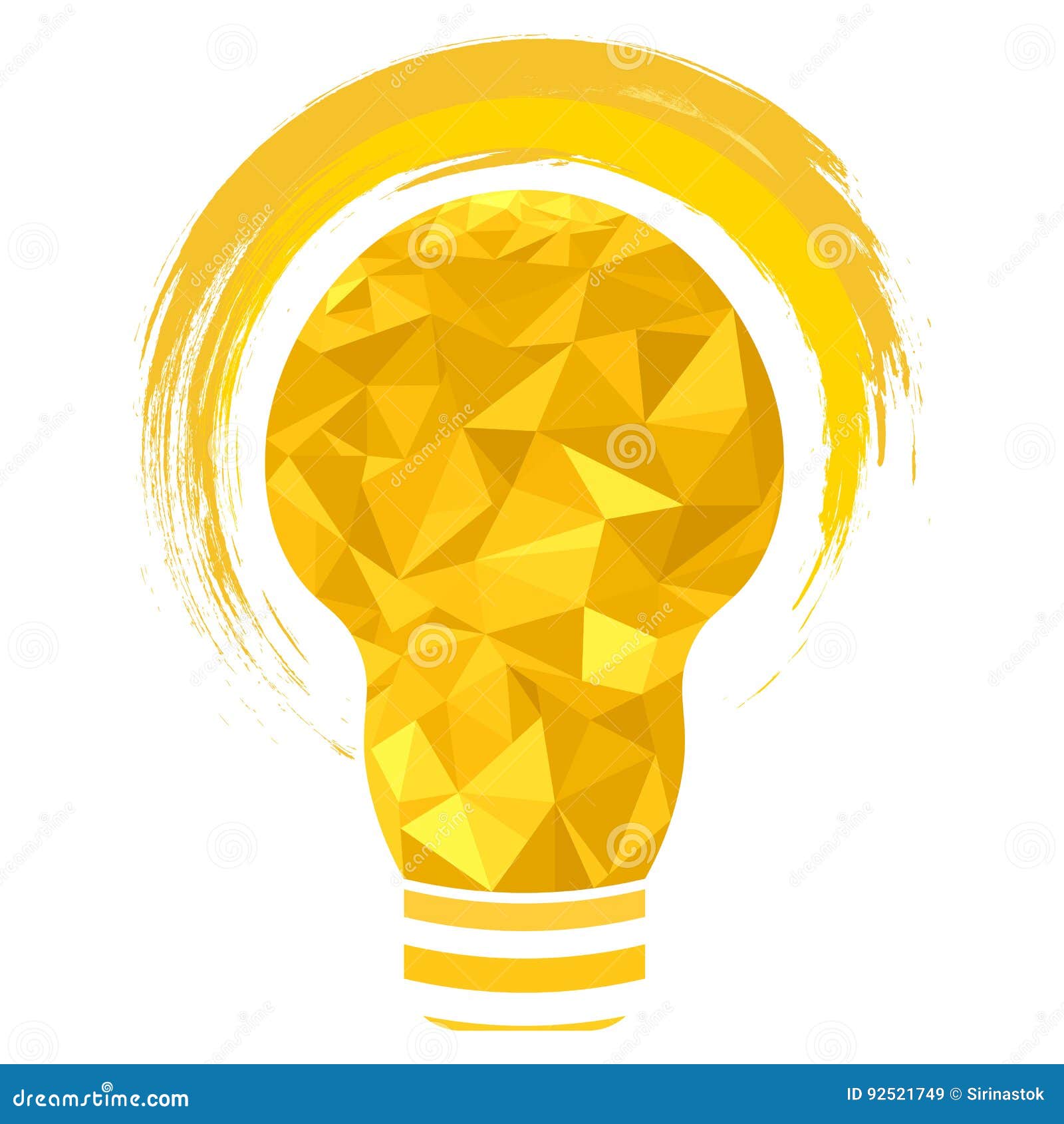 Yellow light bulb polygon. stock illustration. Illustration of bright ...