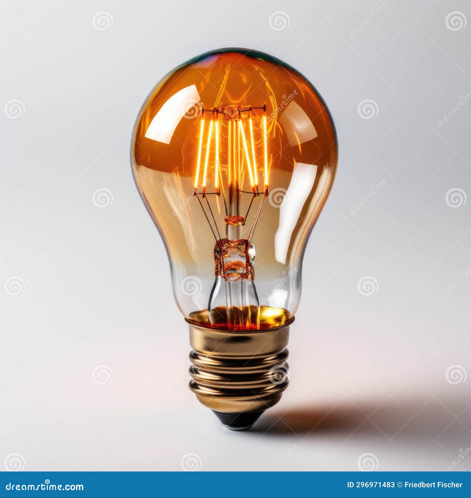 A Yellow Light Bulb with Some Light Coming Out of it Stock Image ...