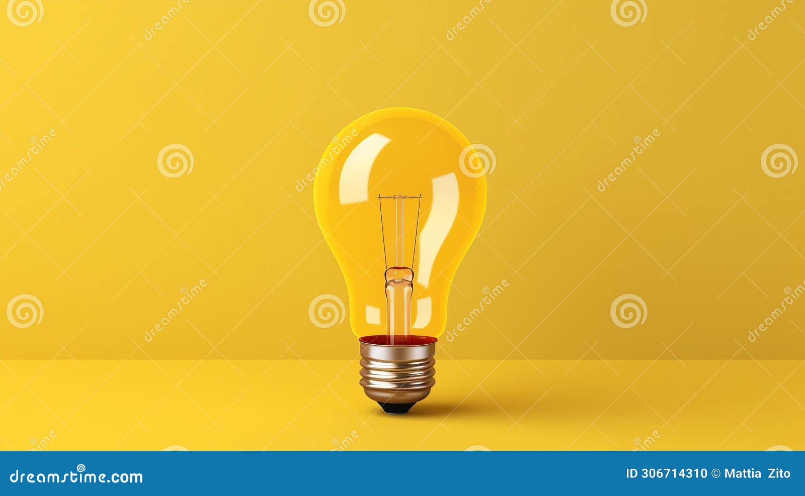 Yellow Light Bulb is the Symbol of Creativity Stock Photo - Image of ...