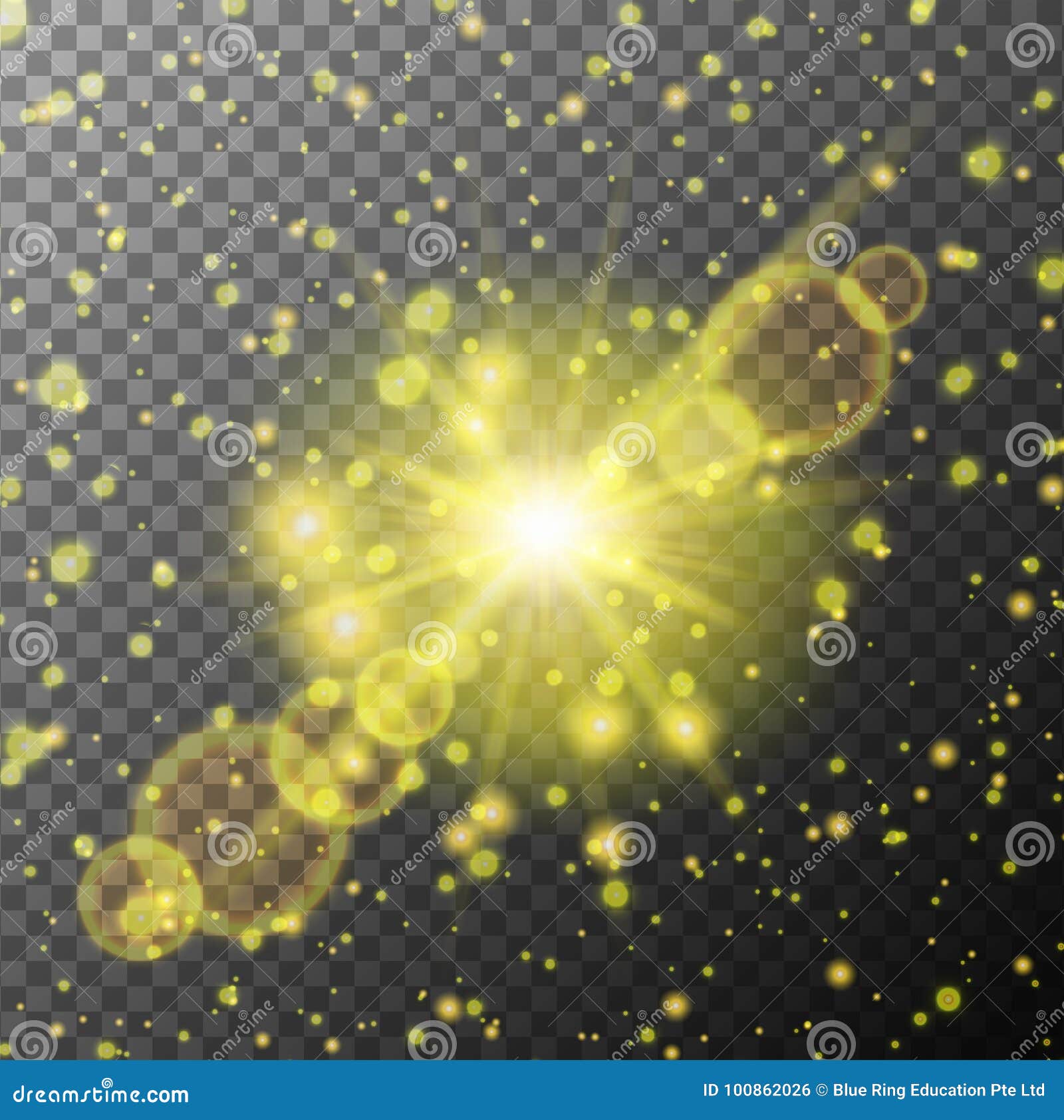Yellow Light Burst on Gray Background Stock Vector - Illustration of ...