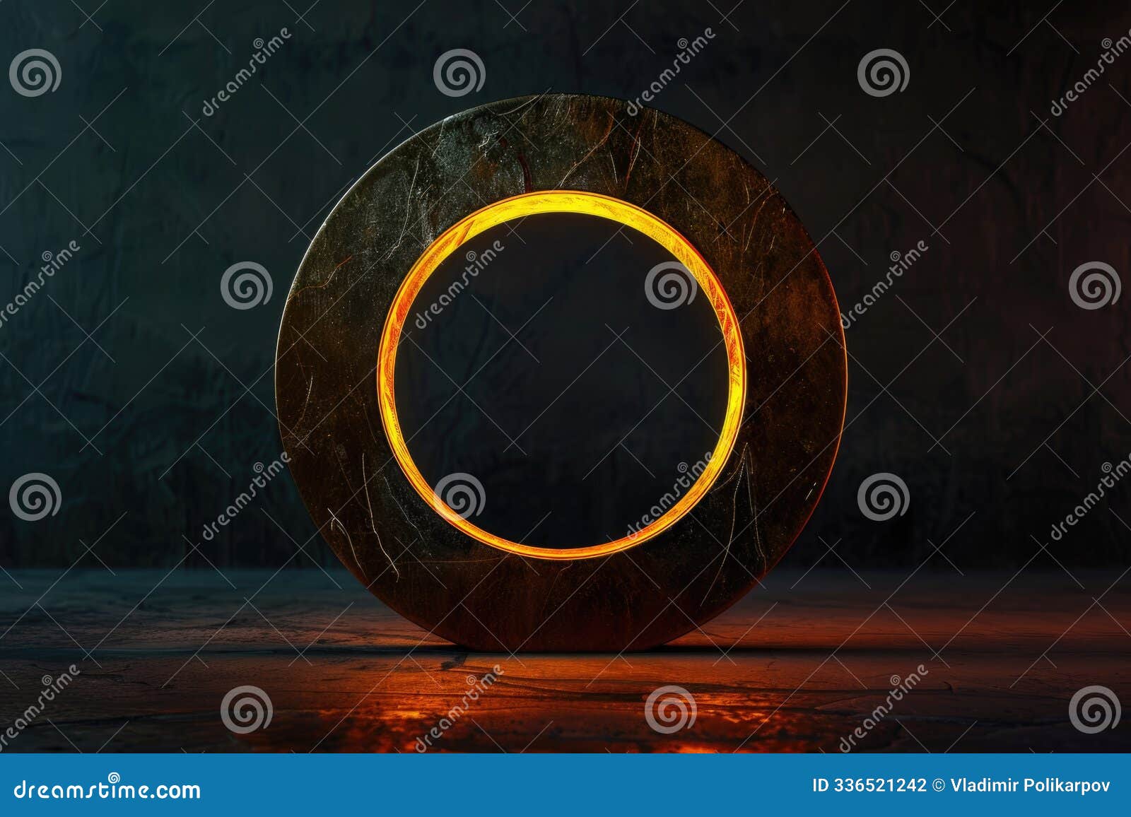 Yellow Light in the Center, Warning Signs on the Side Stock Photo ...