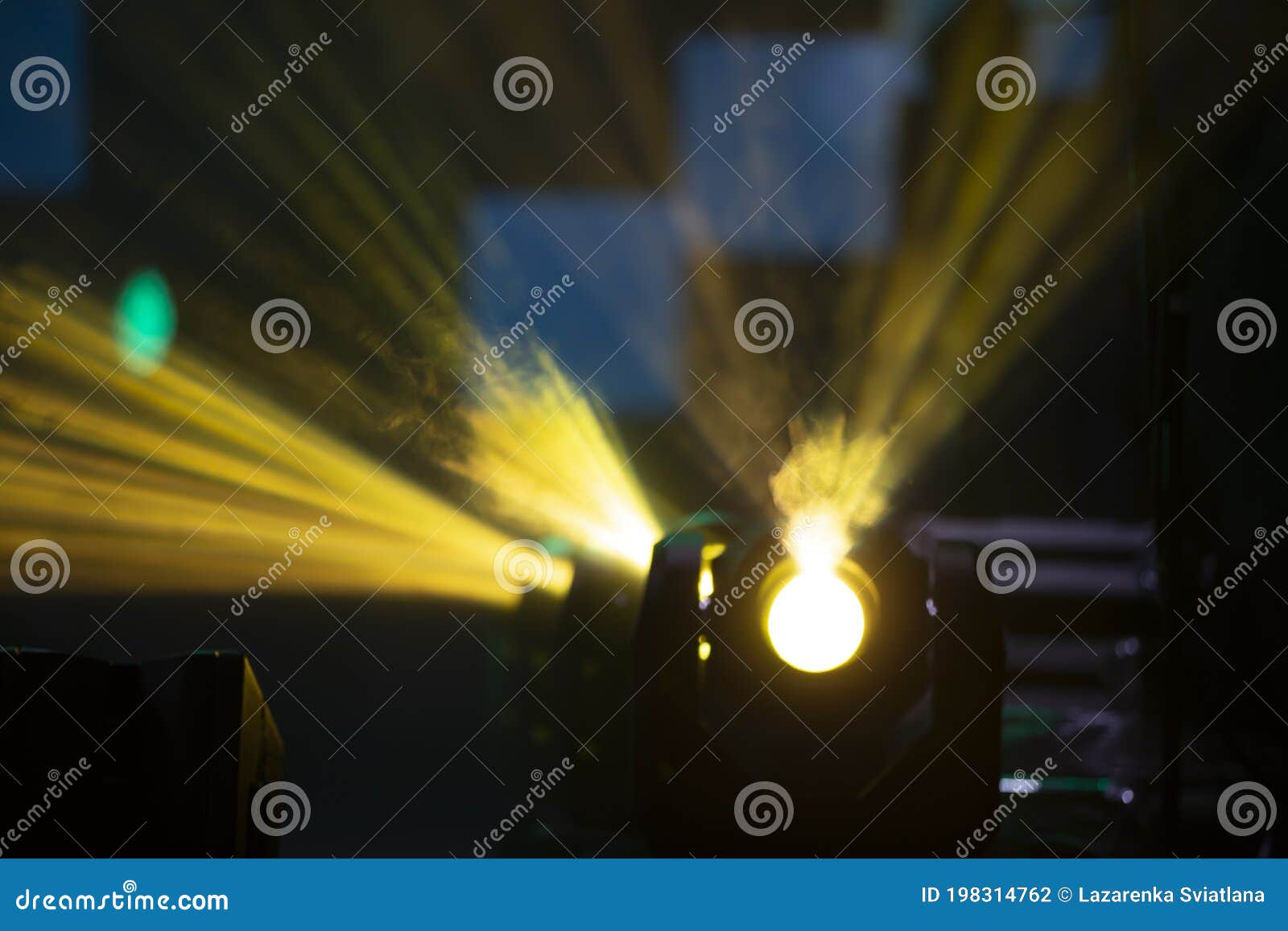 Yellow Light of Concert Spotlights. Stock Photo - Image of power ...