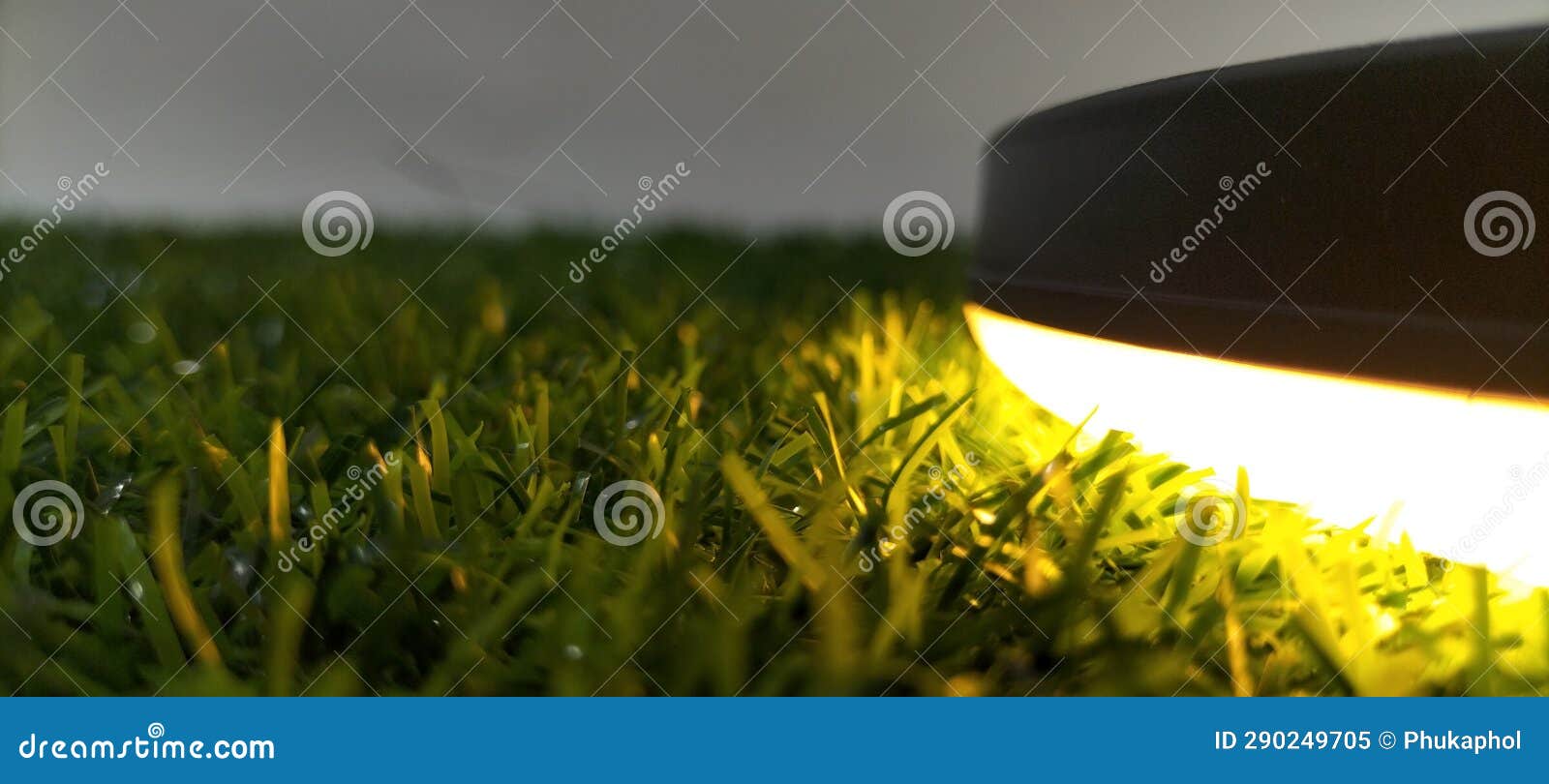 Yellow Light Lamp on the Grass White Bg Stock Image - Image of lamp ...