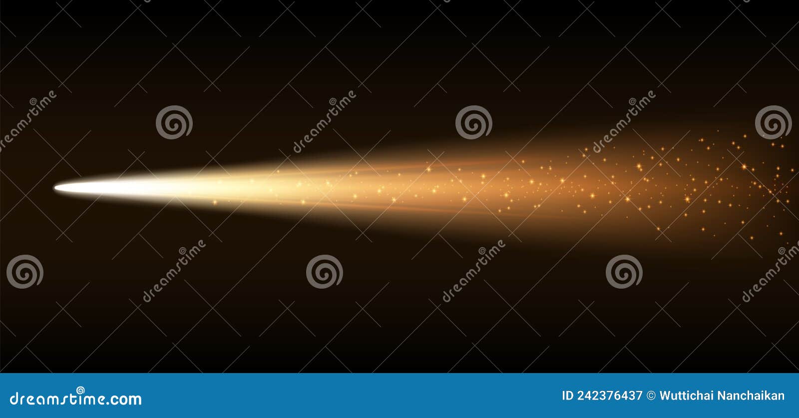 Yellow Light Meteors or Comets Stock Vector - Illustration of design ...