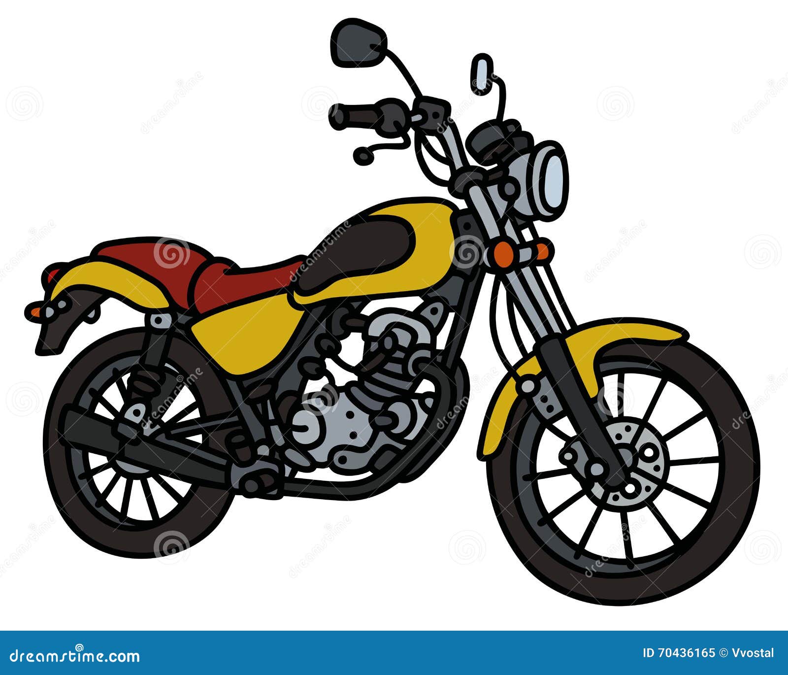 Yellow light motorbike stock vector. Illustration of motorbike - 70436165