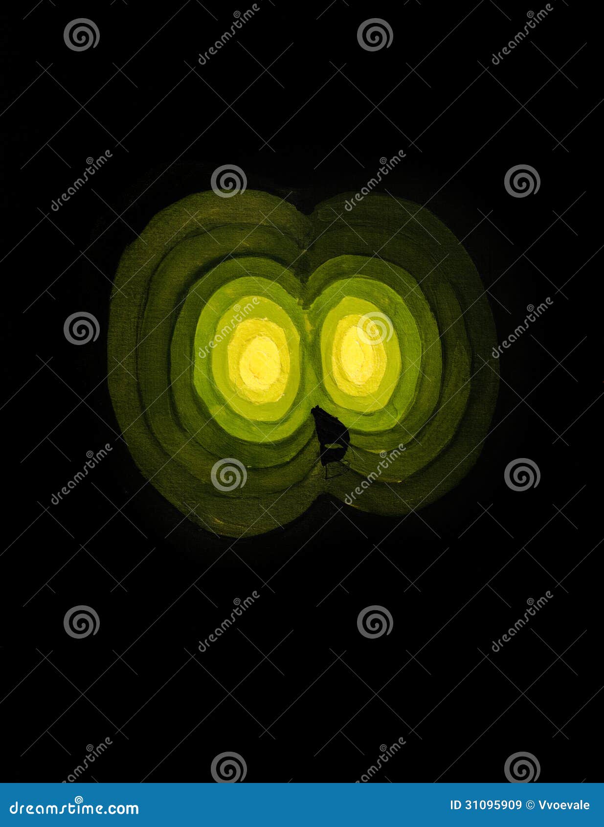 Yellow Light of Night Beast Eyes Stock Illustration - Illustration of ...