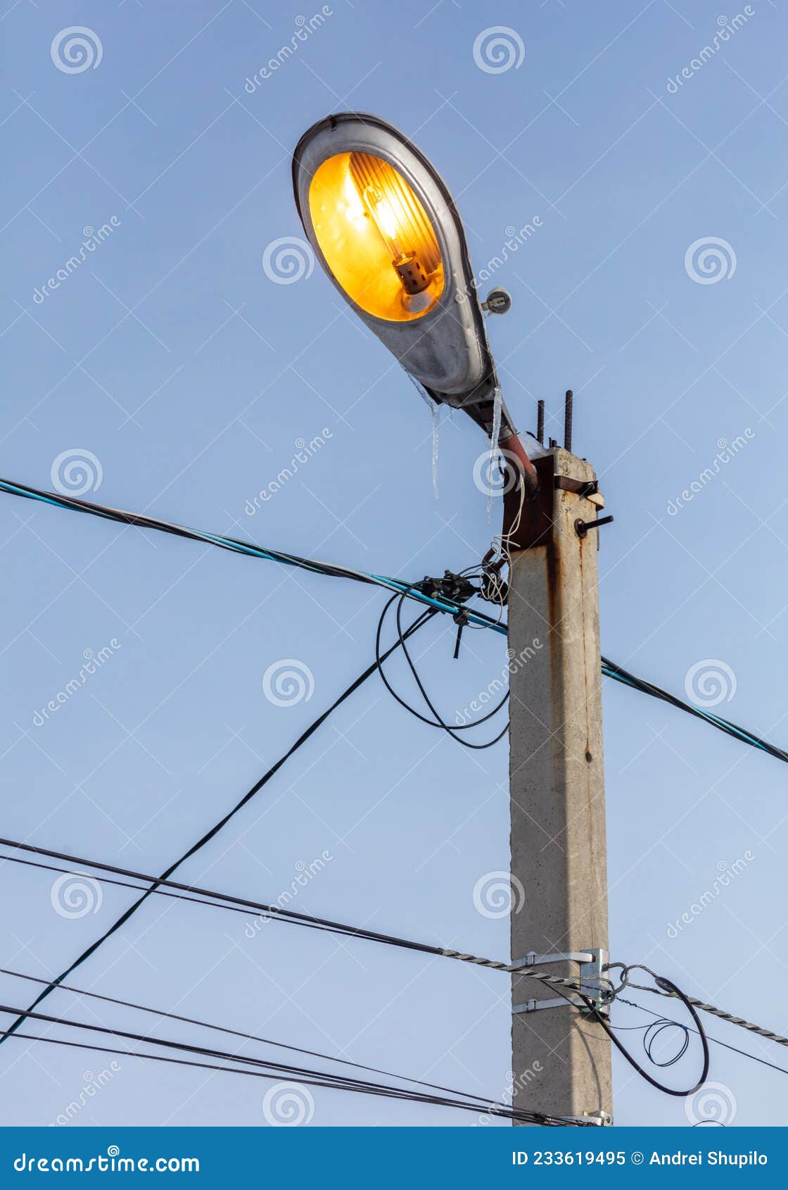 Yellow Light from a Street Spotlight Stock Image - Image of smoke ...