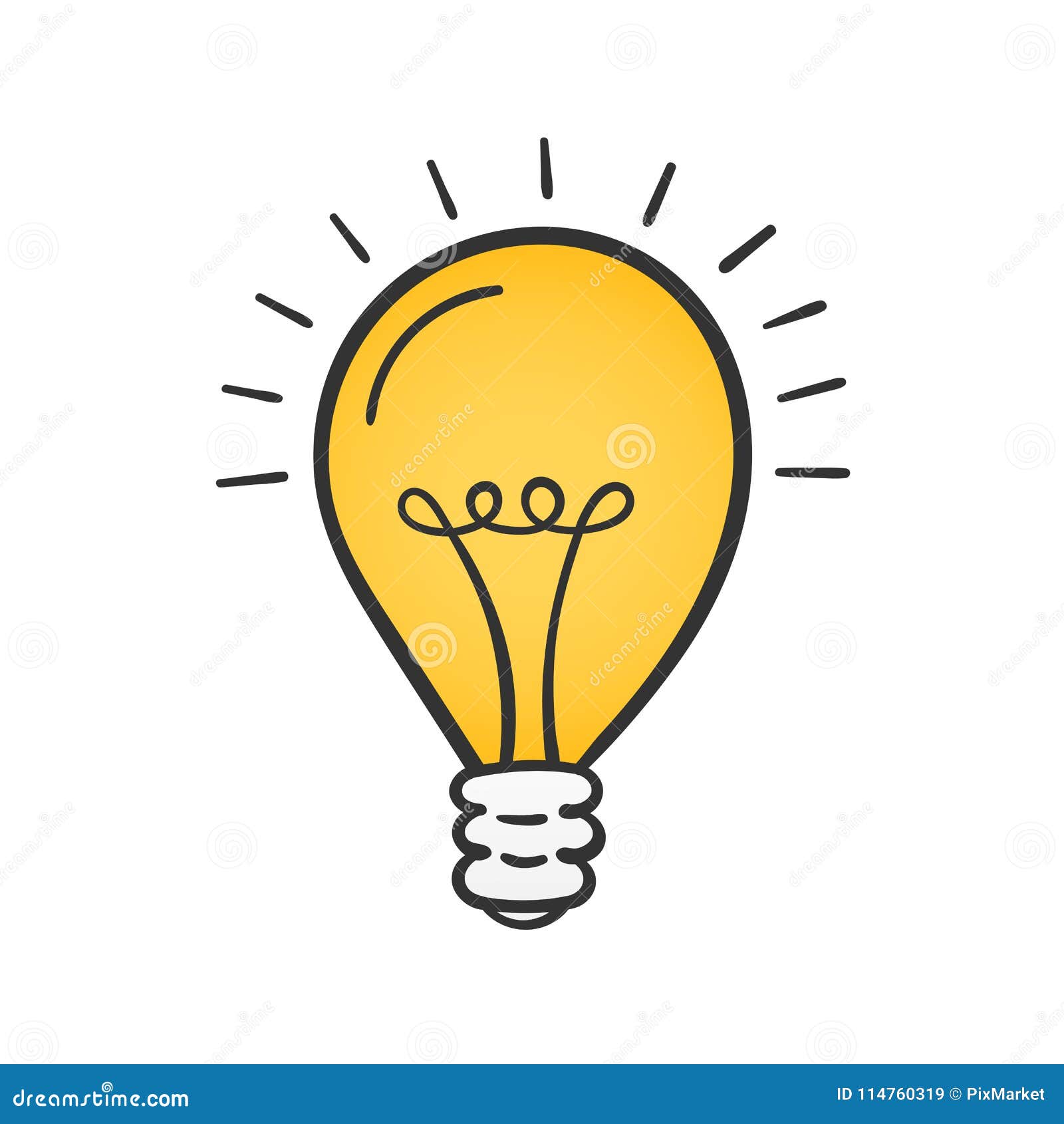 Yellow Lightbulb stock vector. Illustration of innovation - 114760319
