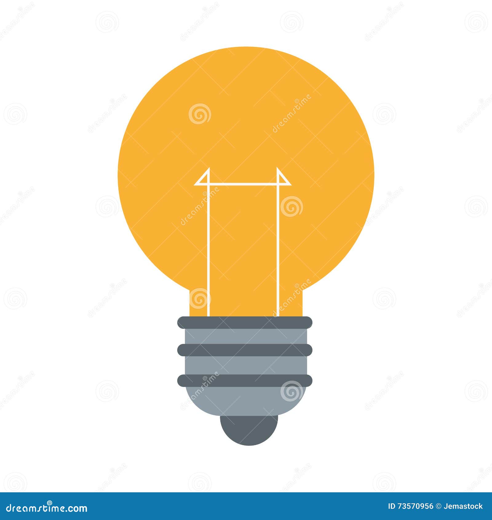 Yellow lightbulb icon stock illustration. Illustration of flat - 73570956
