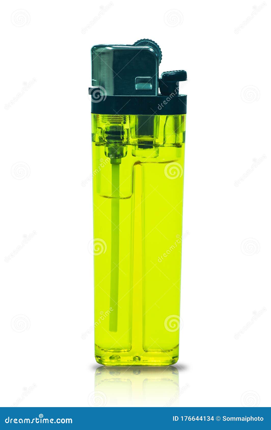 Yellow Lighter Isolated on White Stock Photo - Image of white, plastic ...